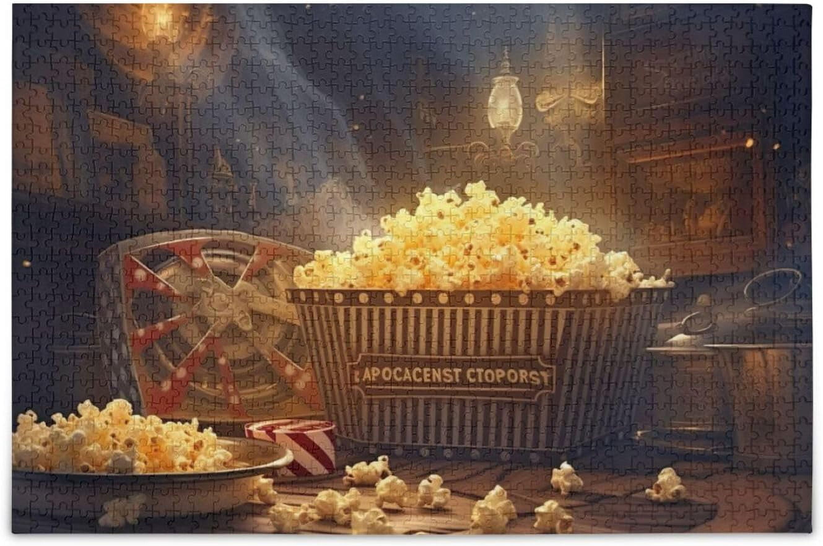 FREEAMG Popcorn Cinema Puzzle 500 Pieces - Wooden Jigsaw Puzzles for ...