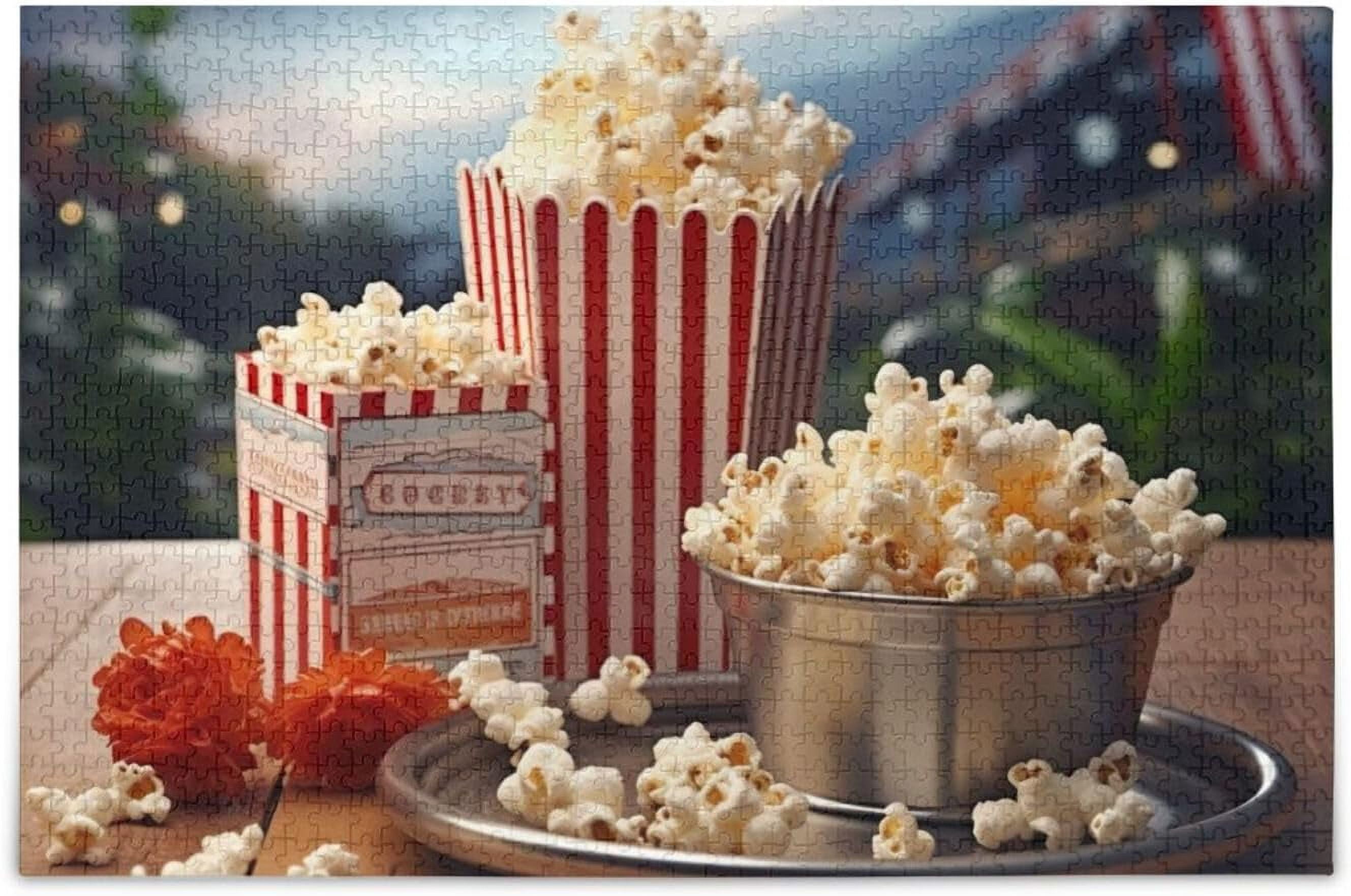FREEAMG Popcorn Clapboard Puzzle 500 Pieces - Wooden Jigsaw Puzzles for ...