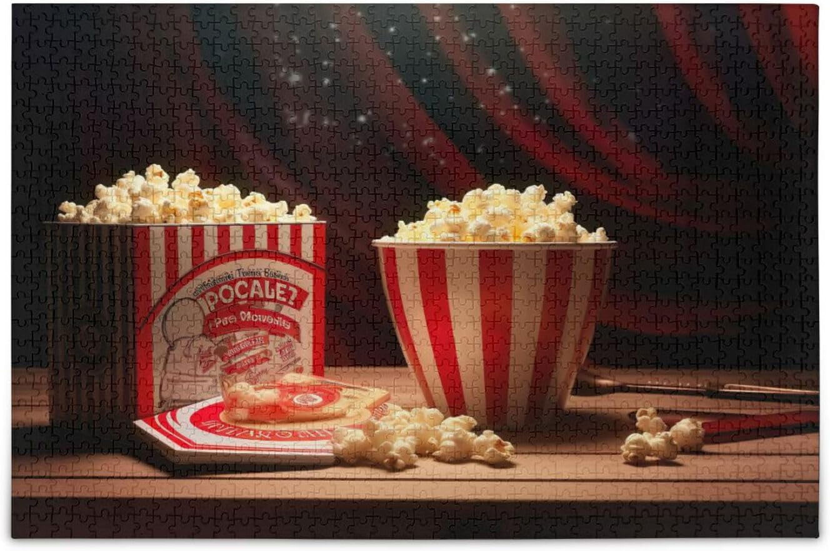 FREEAMG Popcorn and Movie Jigsaw Puzzle 500 Pieces,Wooden Puzzles ...