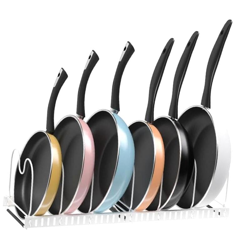FREEAMG Pot Rack - Expandable Pan Organizer for Cabinet, Pot Lid Holder ...