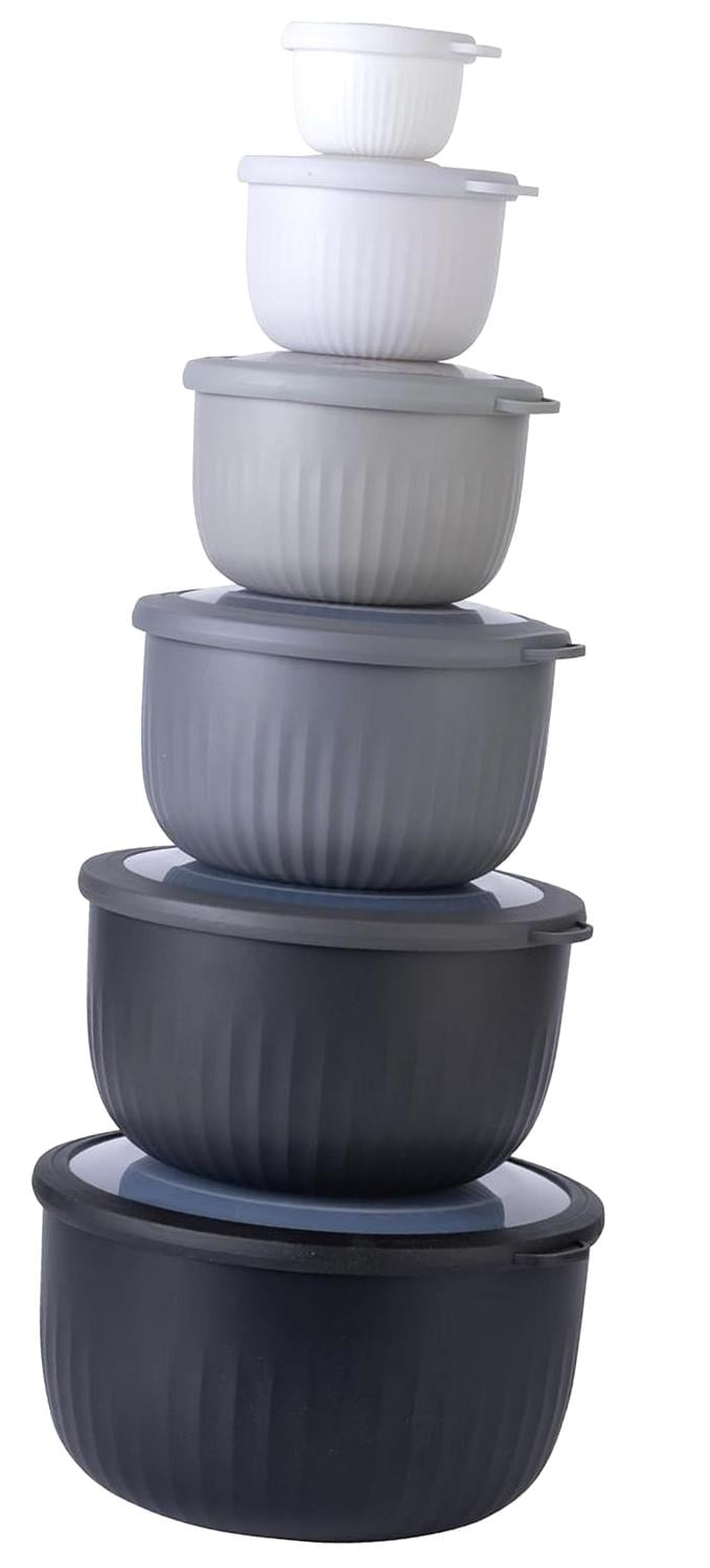 FREEAMG Prep Bowls with Lids- Wide and Deep Nesting Plastic Small ...