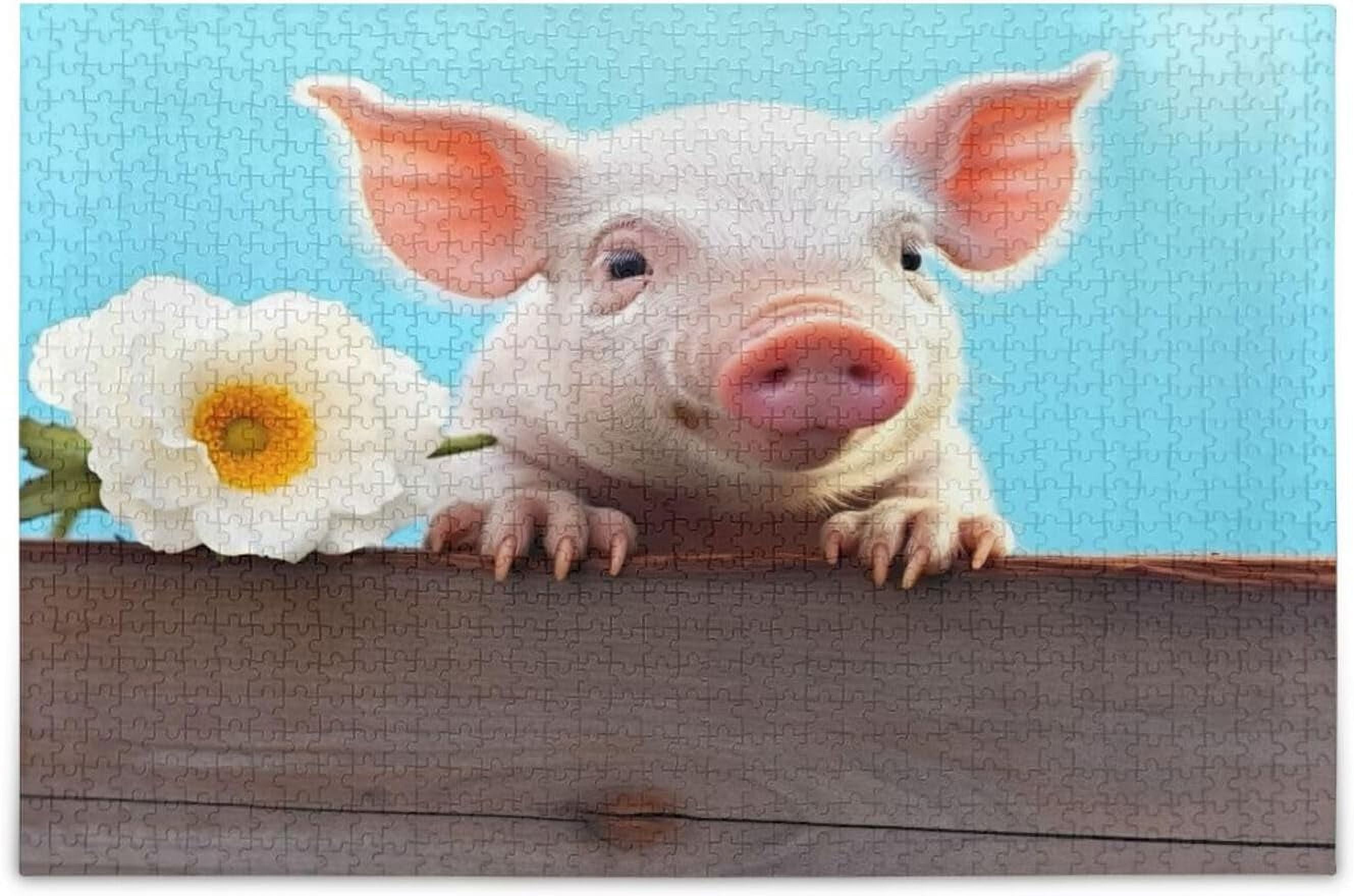 FREEAMG Pretty Little Pig 500 Piece Large Jigsaw Puzzle for Adults ...