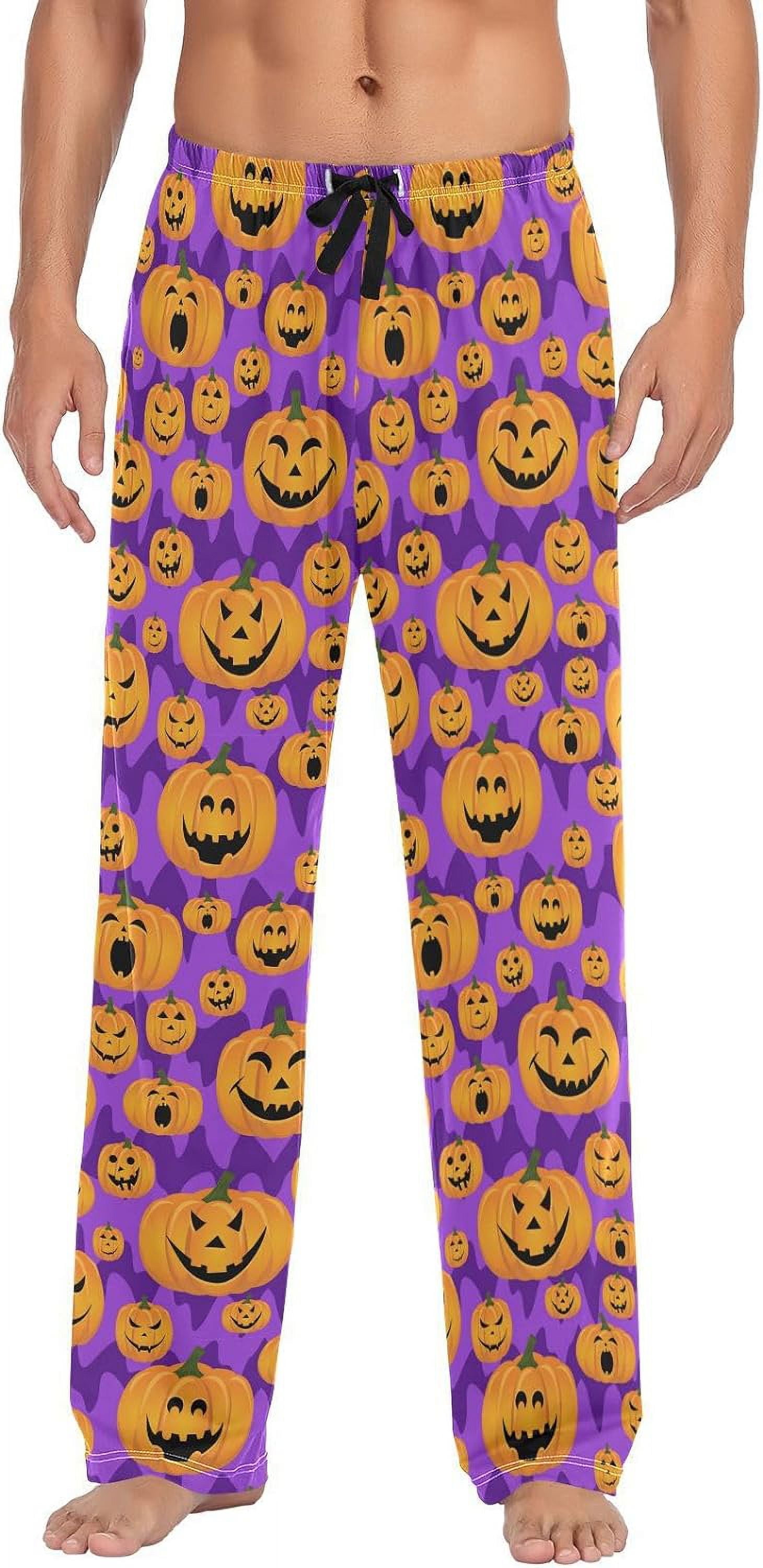FREEAMG Pumpkin Face Pajama Pants for Men, Men's Separate Bottoms ...