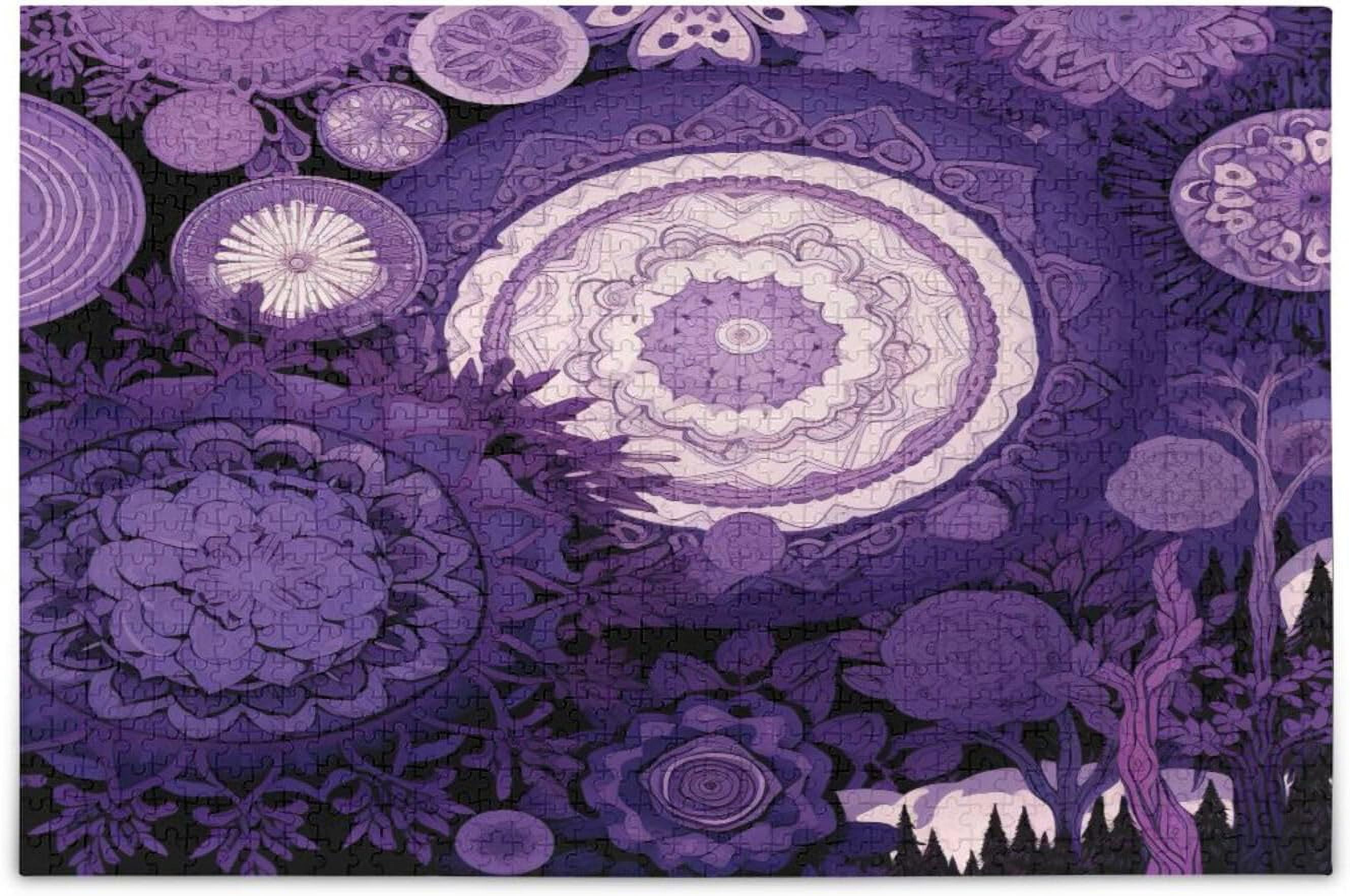 FREEAMG Purple Circular Designs Jigsaw Puzzles for Adults 1000 Piece ...