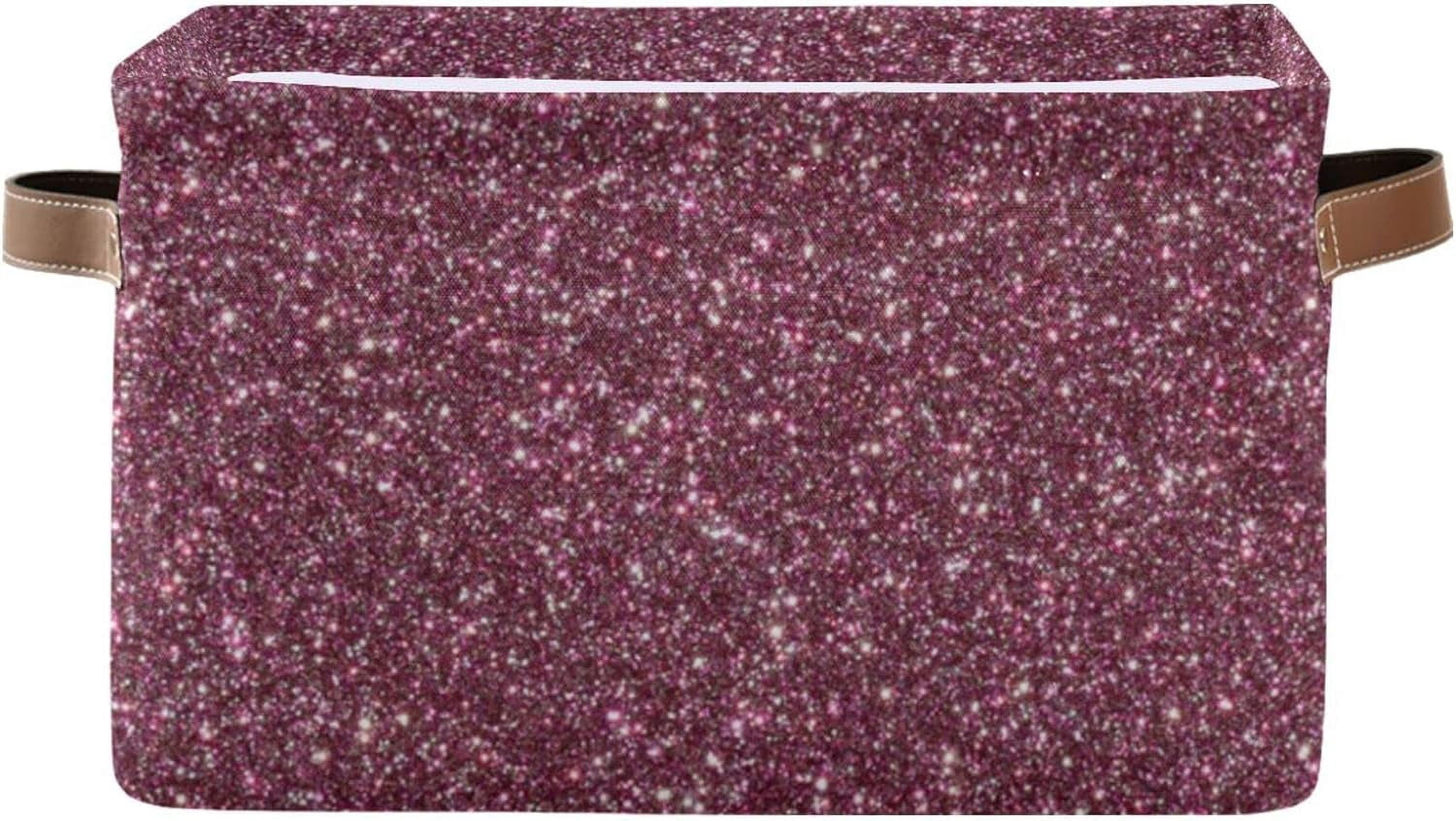 FREEAMG Purple Glitter Texture Storage Basket 1 Pack, Collapsible ...