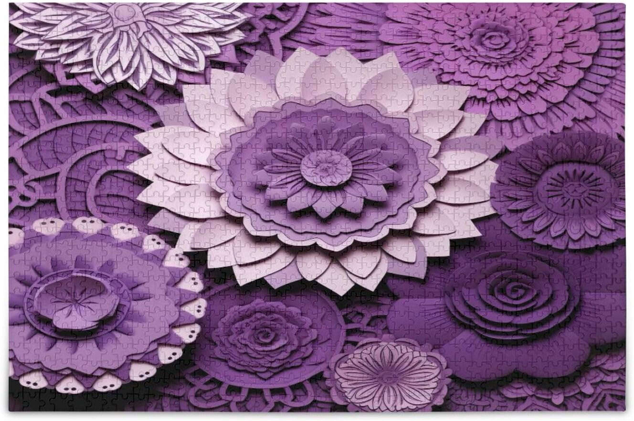 FREEAMG Purple Mandala Jigsaw Puzzles for Adults 1000 Pieces ...