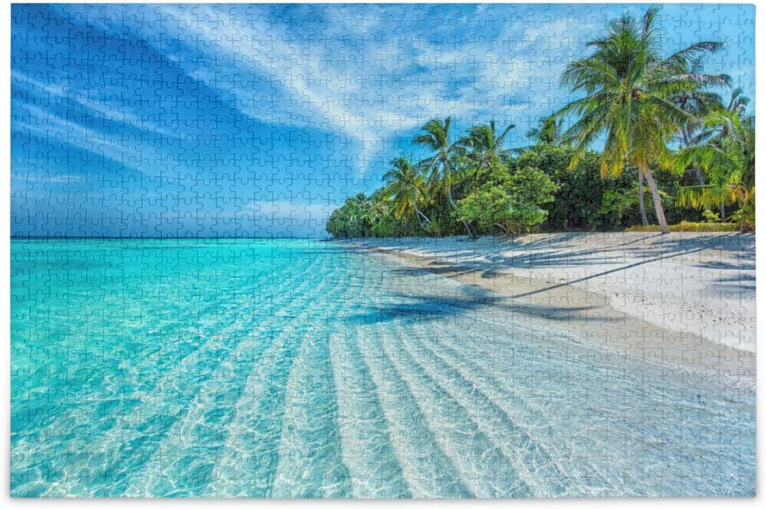 FREEAMG Puzzle 1000 Pieces - Maldives Beaches - Wooden Jigsaw Puzzles ...