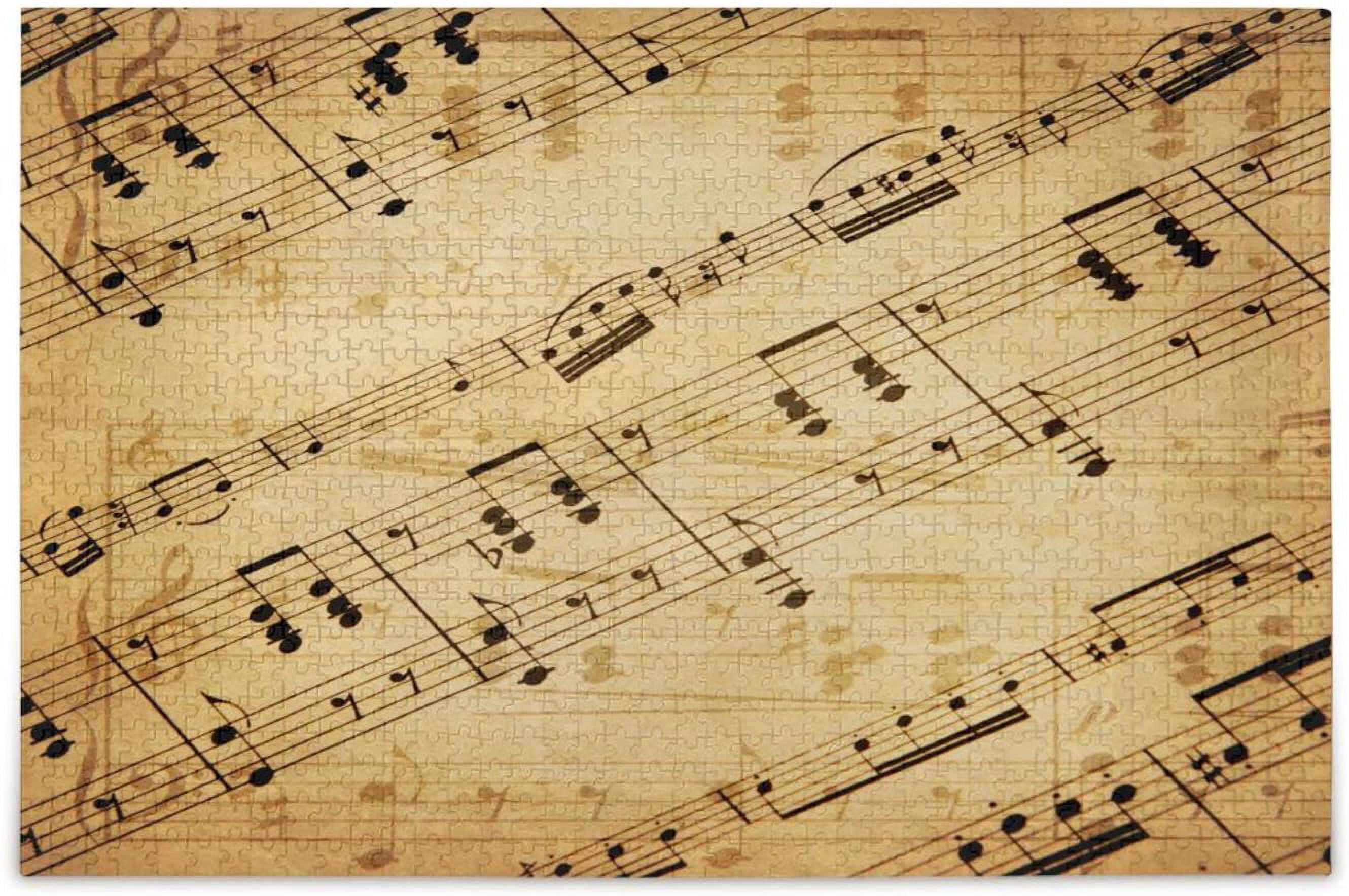 FREEAMG Puzzle 1000 Pieces - Vintage Sheet Music - Wooden Jigsaw ...