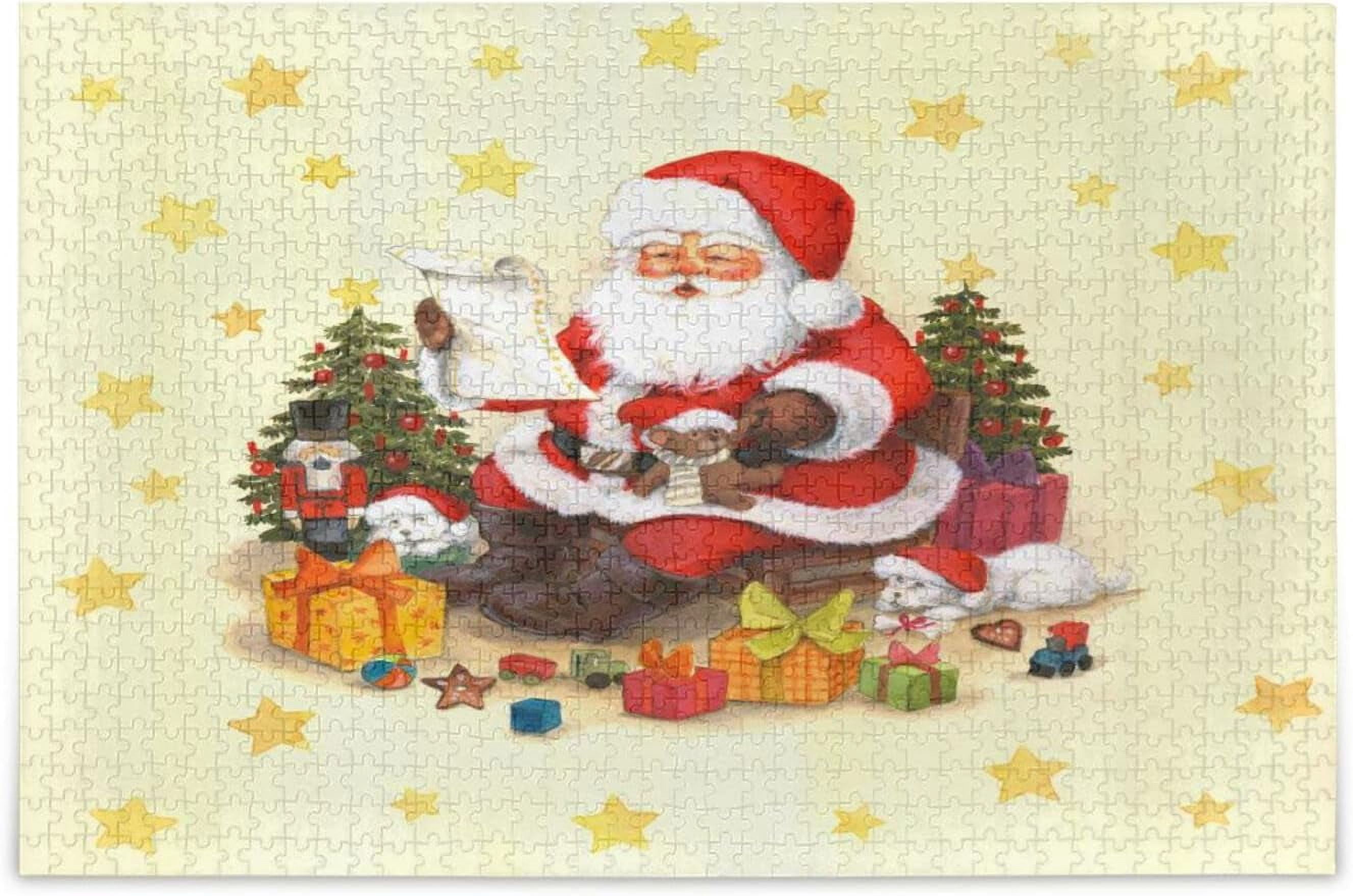 FREEAMG Puzzle 500 Pieces - Christmas Santa Claus - Wooden Jigsaw ...