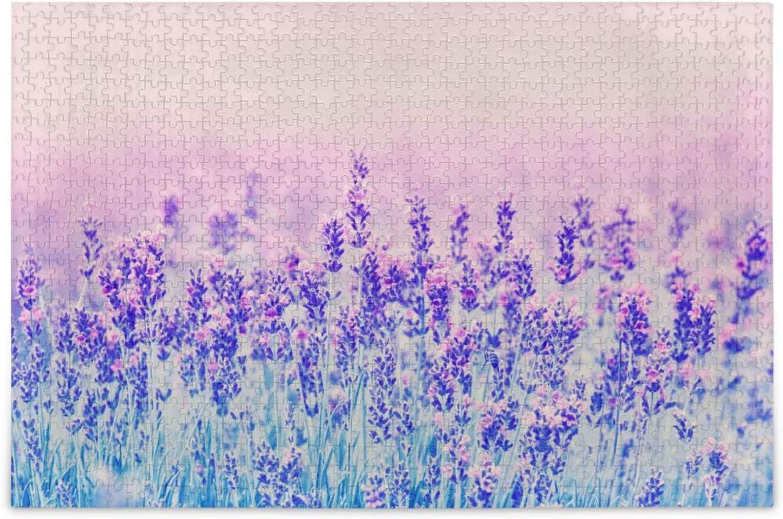 FREEAMG Puzzle 500 Pieces - Lavender - Wooden Jigsaw Puzzles for Family ...