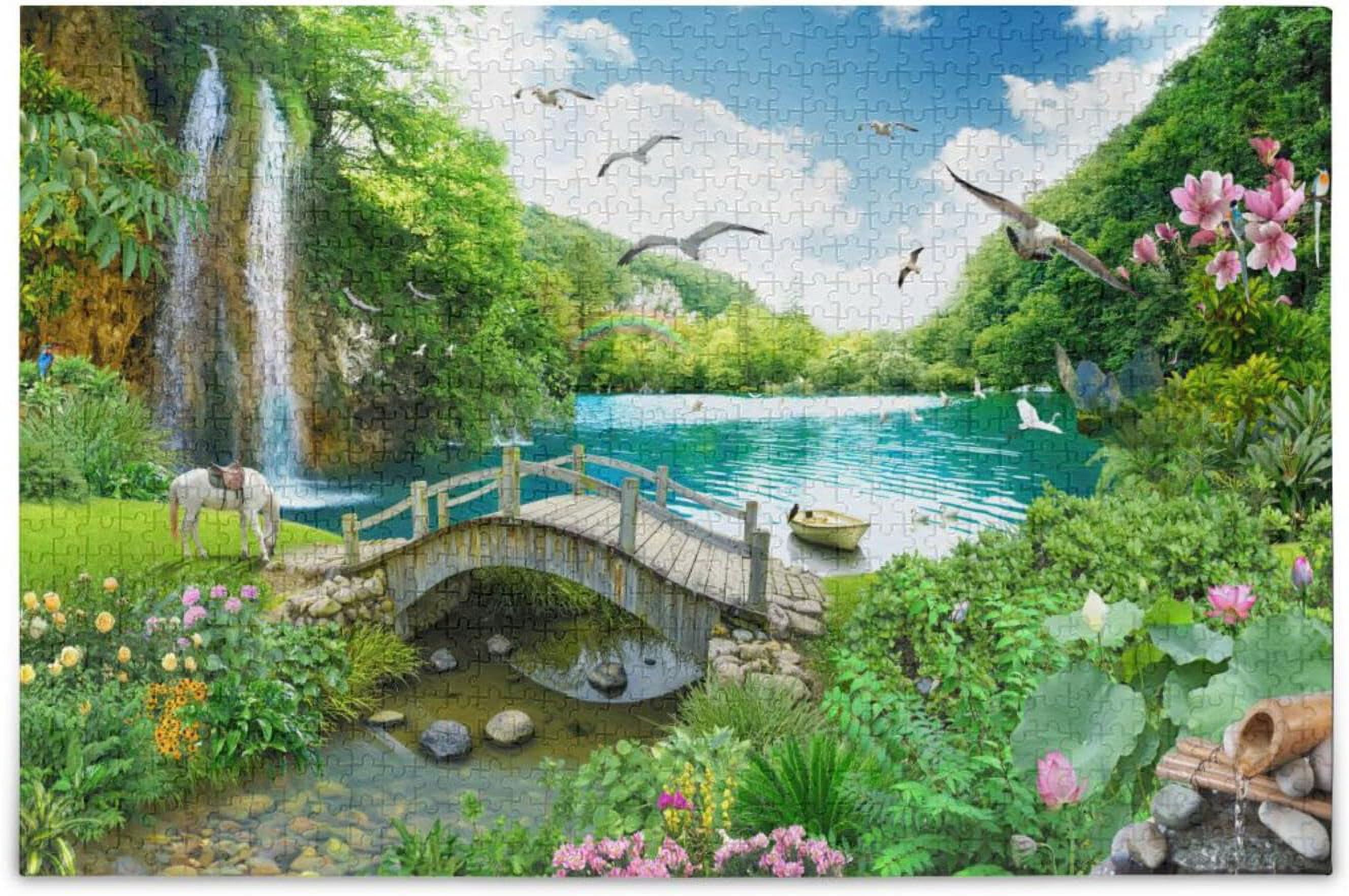 FREEAMG Puzzle 500 Pieces - Tropical Landscape - Wooden Jigsaw Puzzles ...