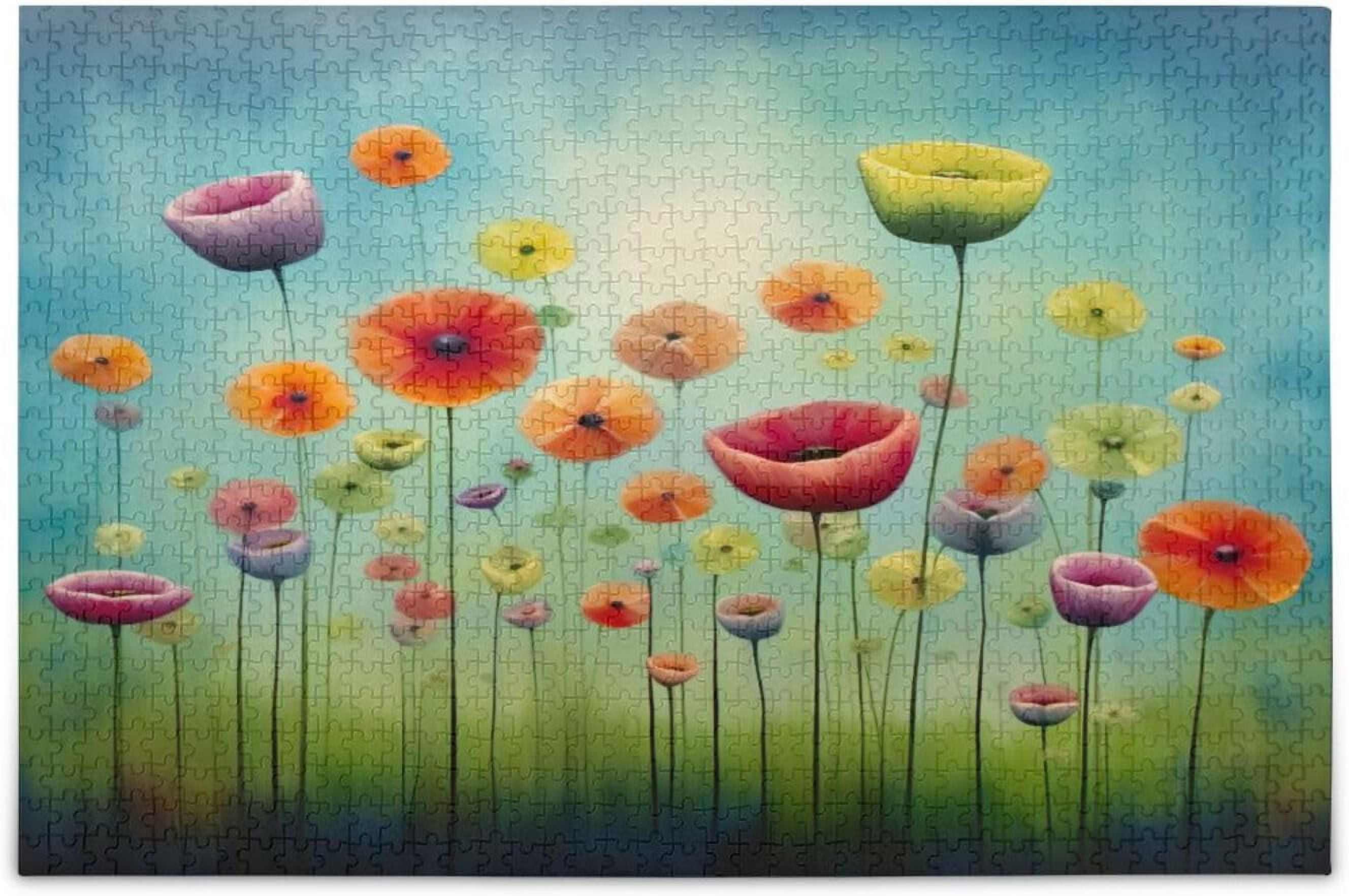 FREEAMG Puzzle- Abstract Floral Watercolor Jigsaw Puzzles, 500 Piece ...