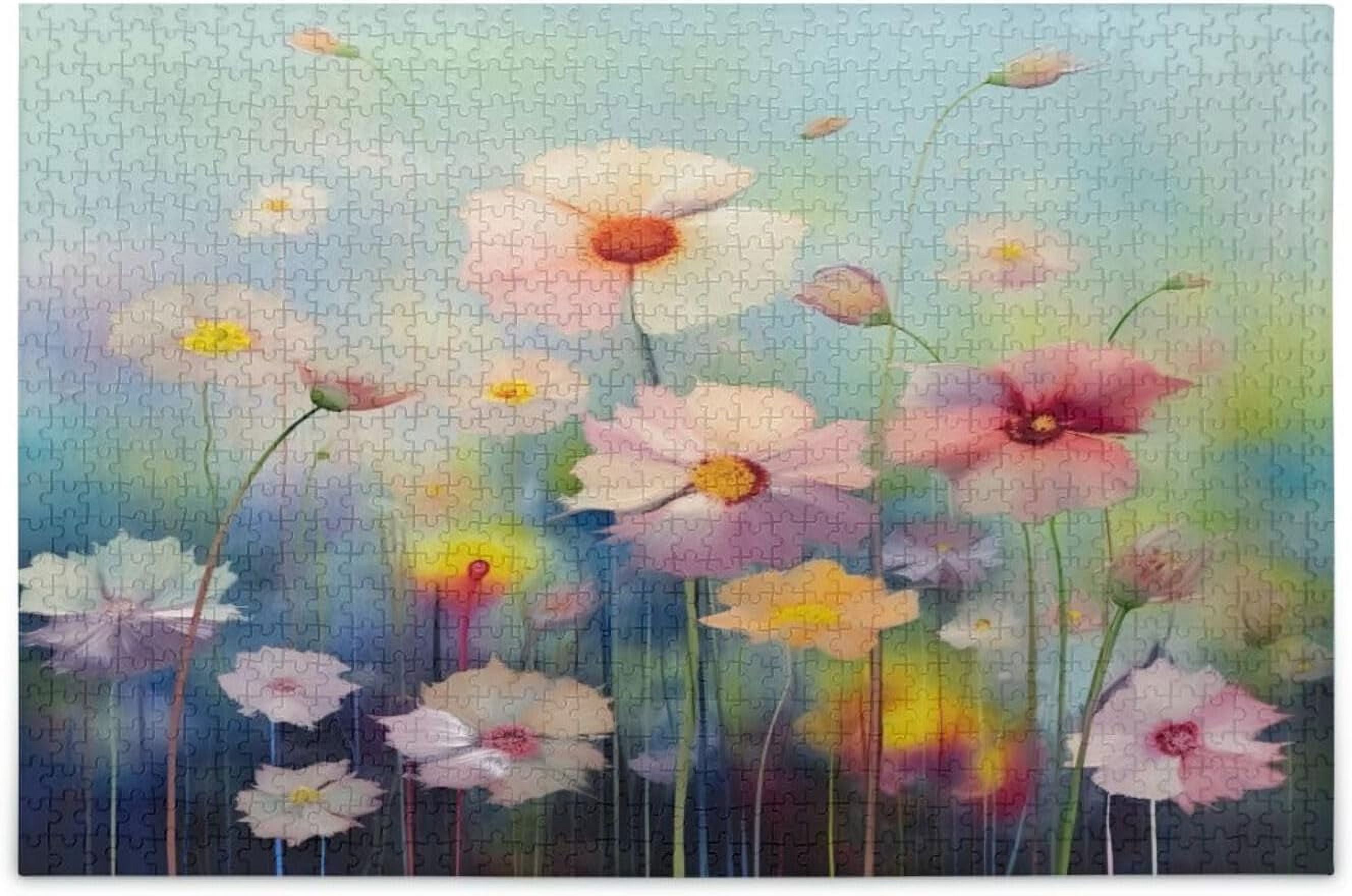 FREEAMG Puzzle- Abstract Floral Watercolor Jigsaw Puzzles, 500 Piece ...