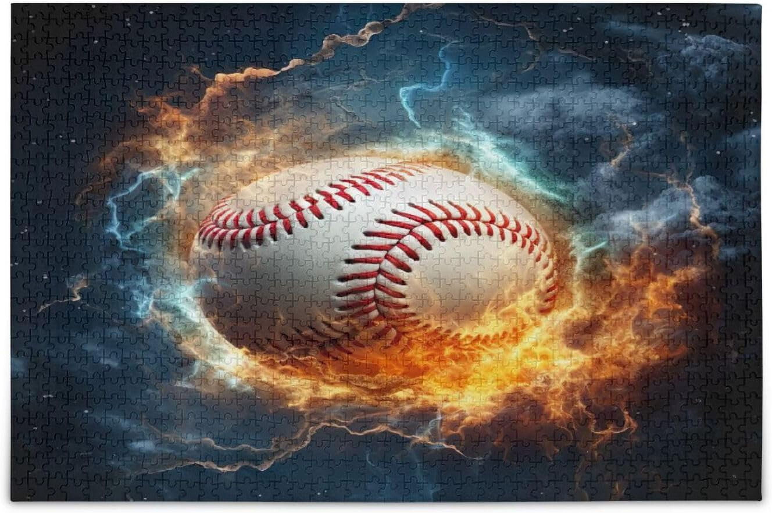FREEAMG Puzzle- Baseball Water Fire Jigsaw Puzzles, 500 Piece Puzzles ...