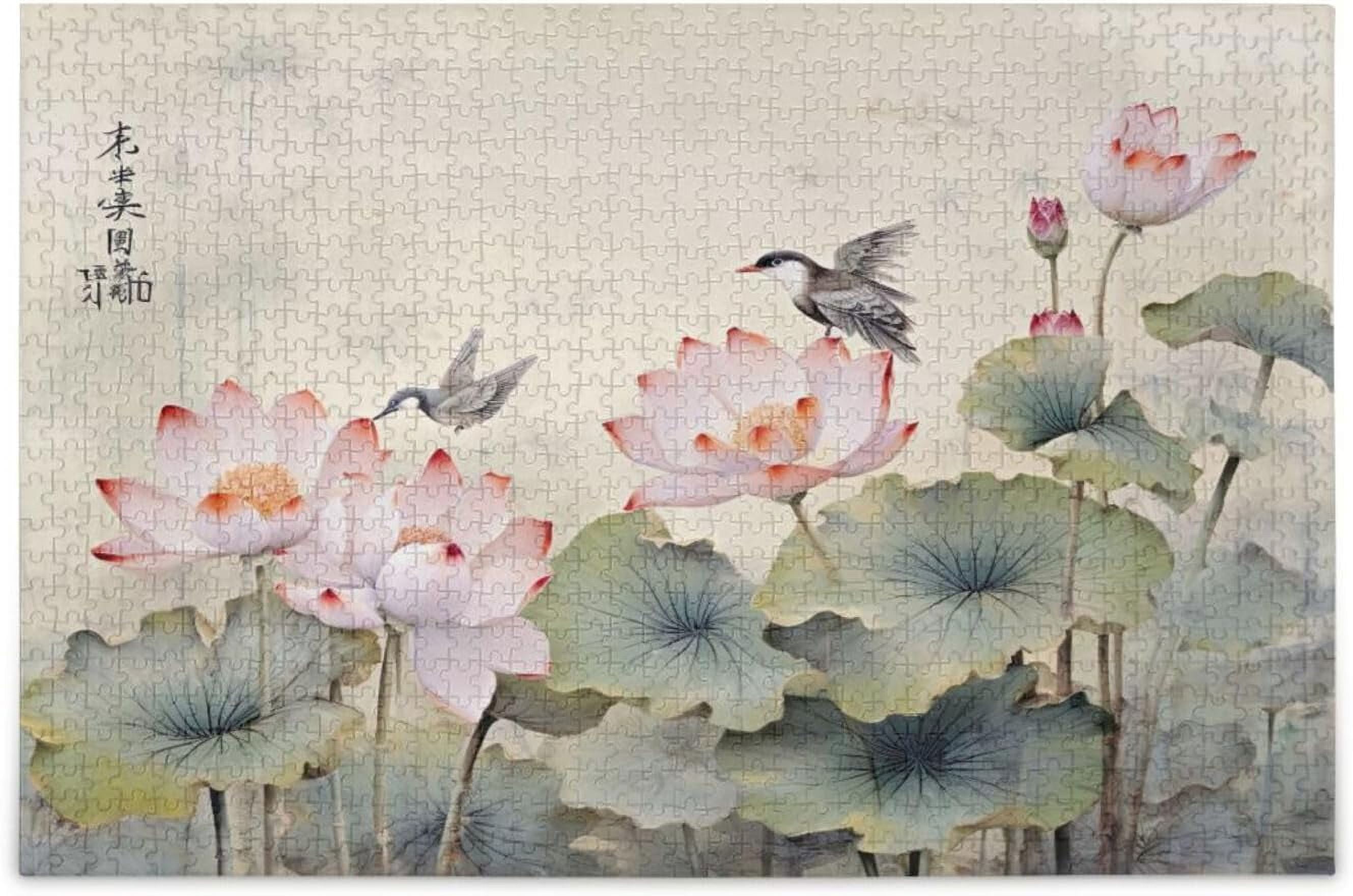 FREEAMG Puzzle- Chinese Hummingbirds Florals Jigsaw Puzzles,1000 Piece ...