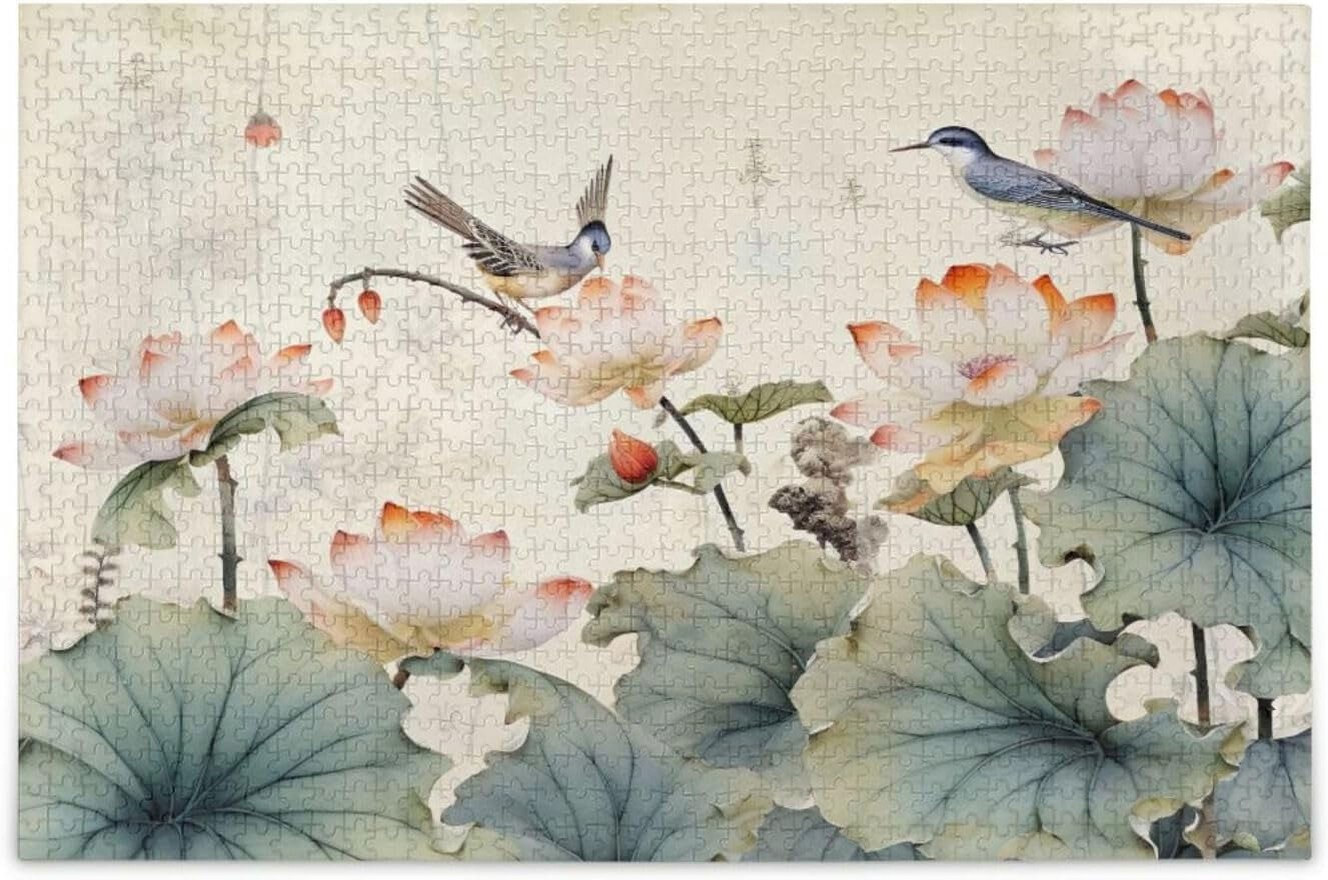 FREEAMG Puzzle- Chinese Hummingbirds Florals Jigsaw Puzzles,1000 Piece ...