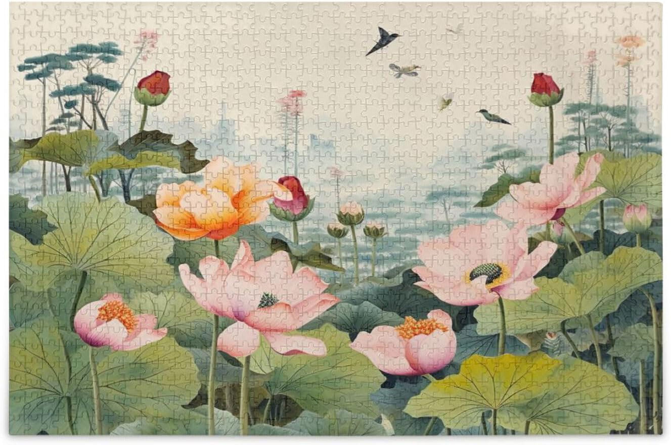 FREEAMG Puzzle- Chinese Hummingbirds Florals Jigsaw Puzzles, 500 Piece ...