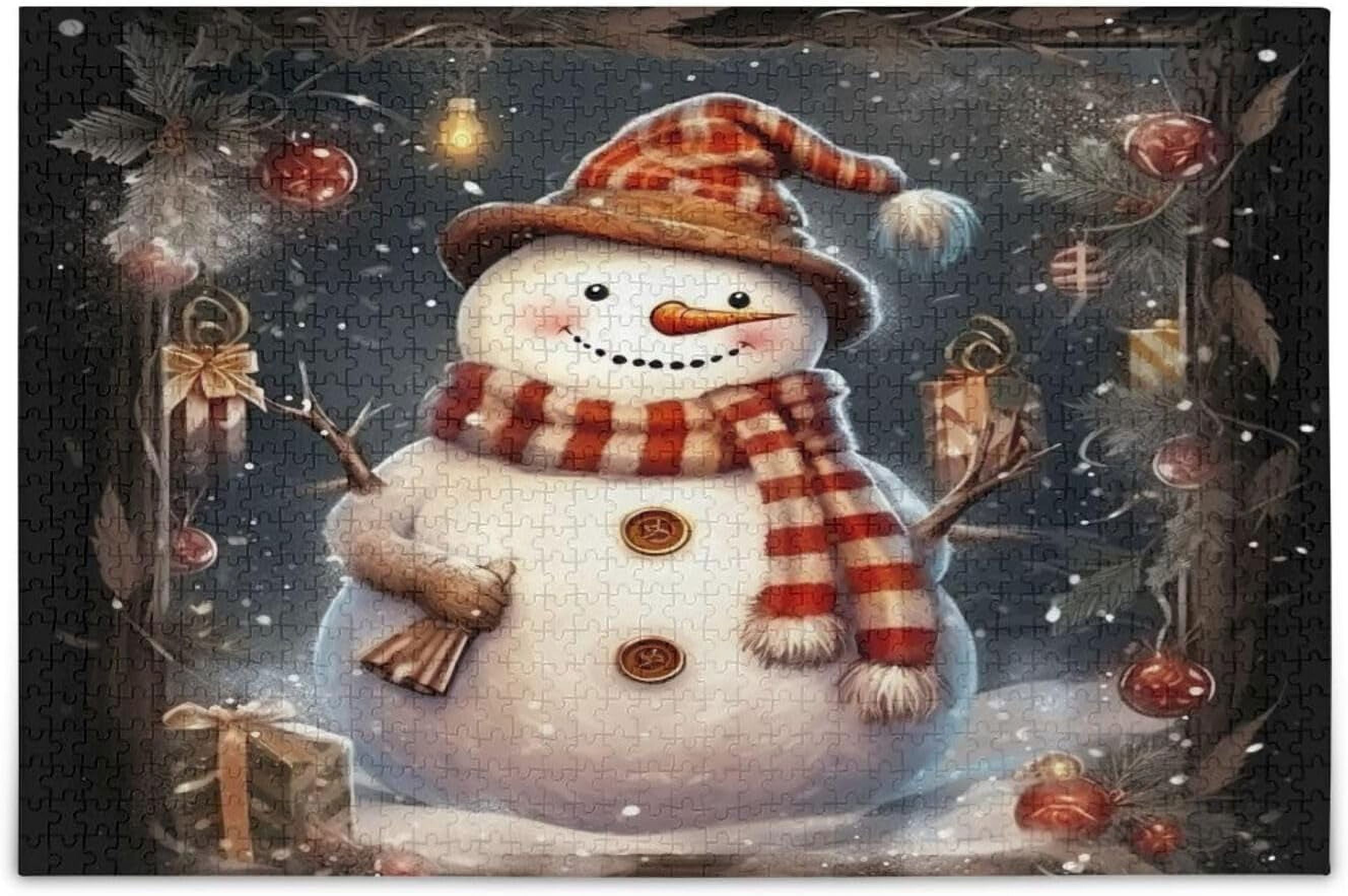 FREEAMG Puzzle- Christmas Snowman Jigsaw Puzzles, 500 Piece Puzzles for ...