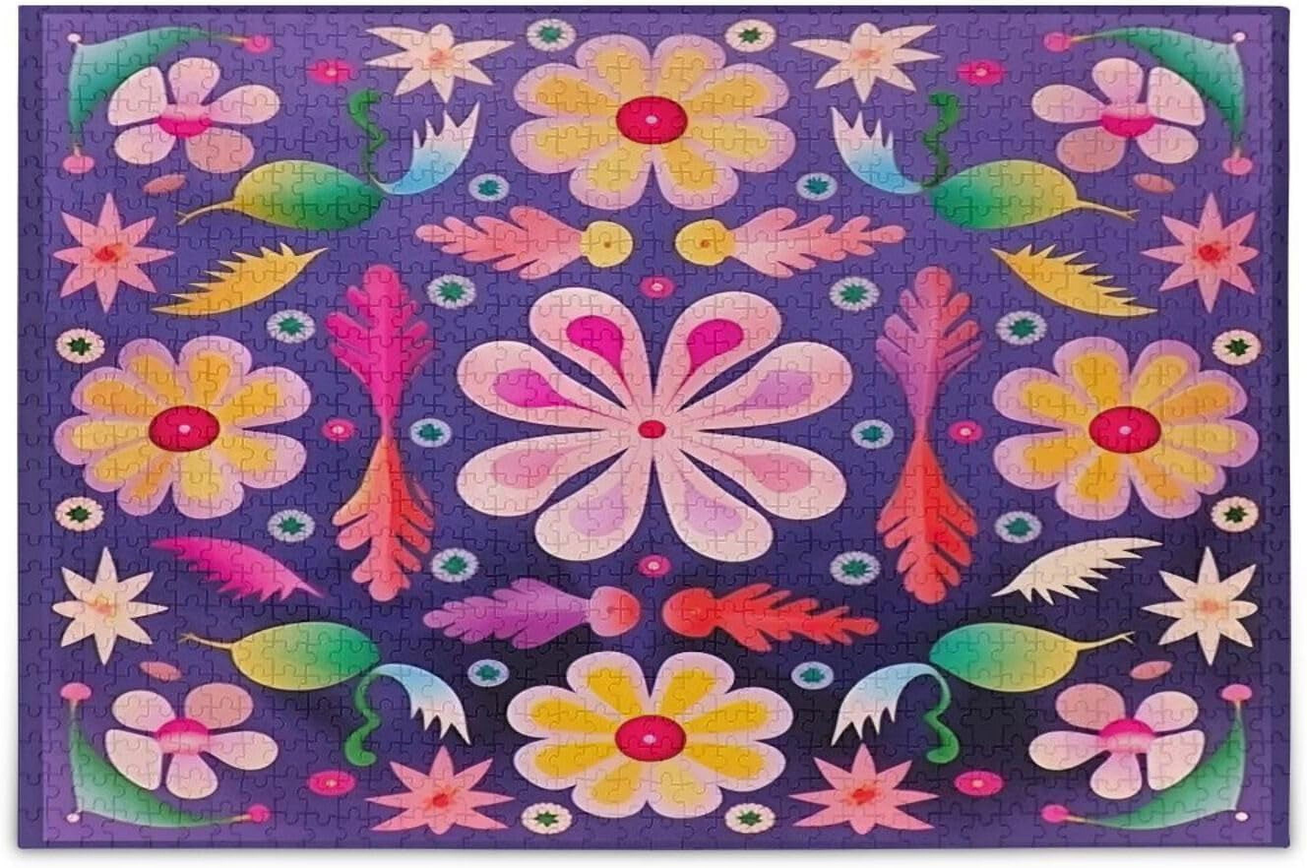 FREEAMG Puzzle- Cute Flower Pattern Jigsaw Puzzles,1000 Piece Puzzles ...