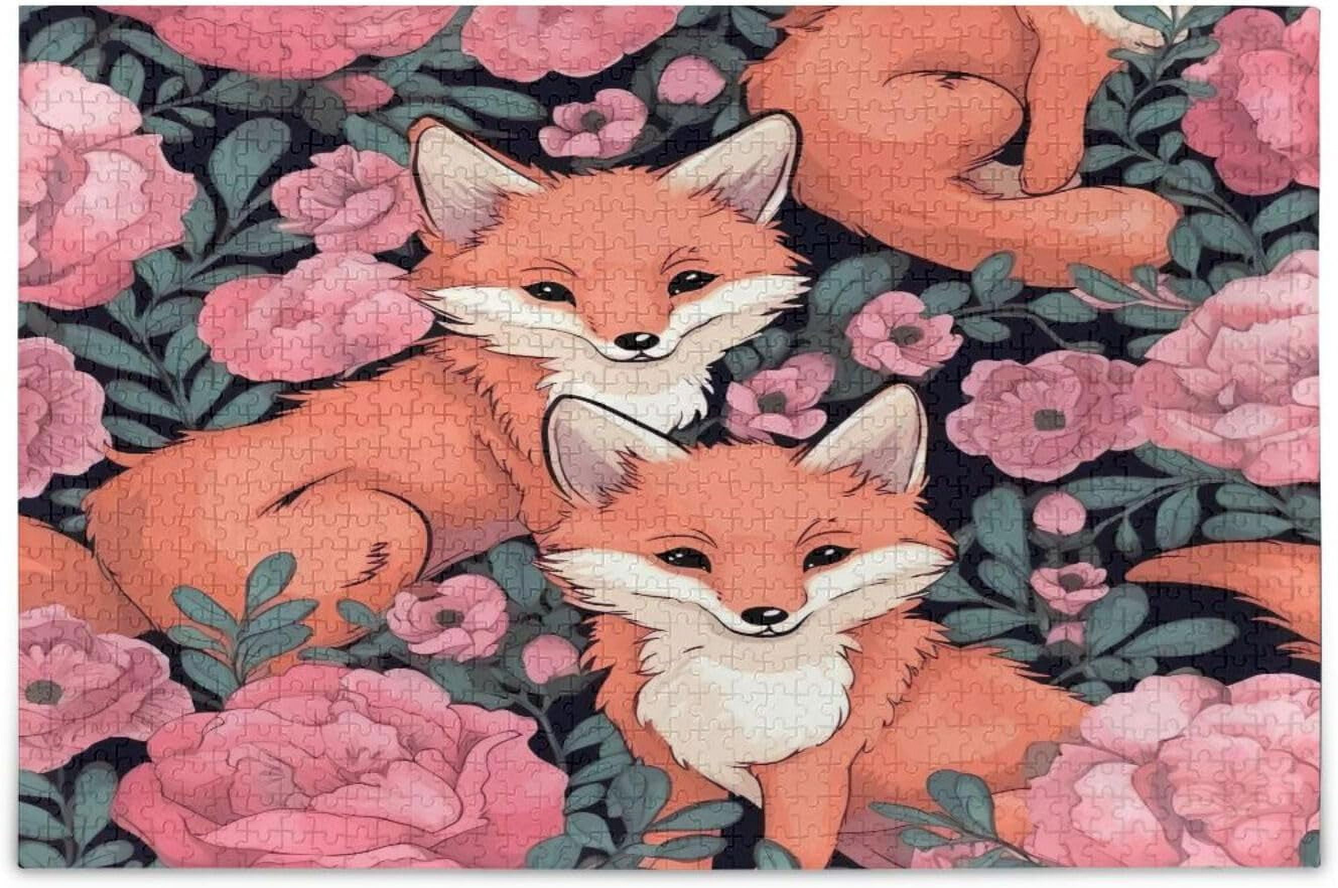 FREEAMG Puzzle- Cute Foxes Jigsaw Puzzles,1000 Piece Puzzles for Family ...