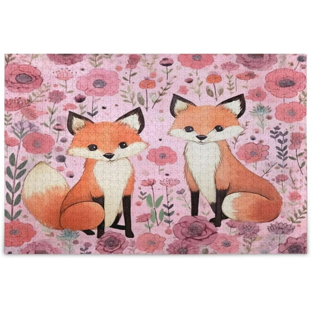 FREEAMG Puzzle- Cute Foxes Jigsaw Puzzles, 500 Piece Puzzles for Family ...