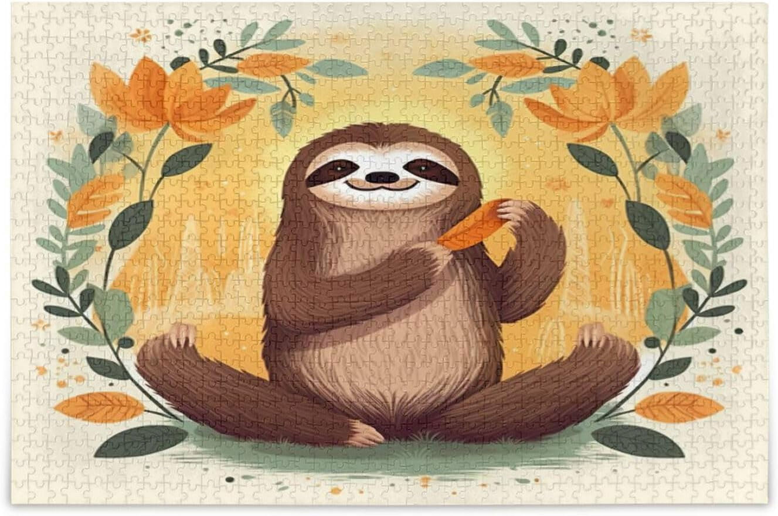 FREEAMG Puzzle- Cute Sloths Jigsaw Puzzles,1000 Piece Puzzles for ...