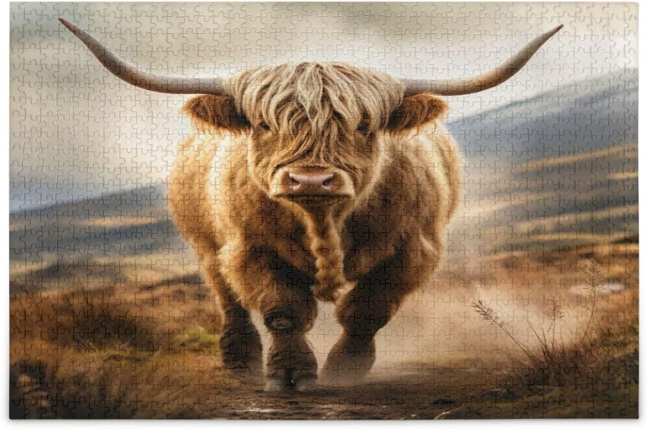 FREEAMG Puzzle- Highland Cow Jigsaw Puzzles,1000 Piece Puzzles for ...