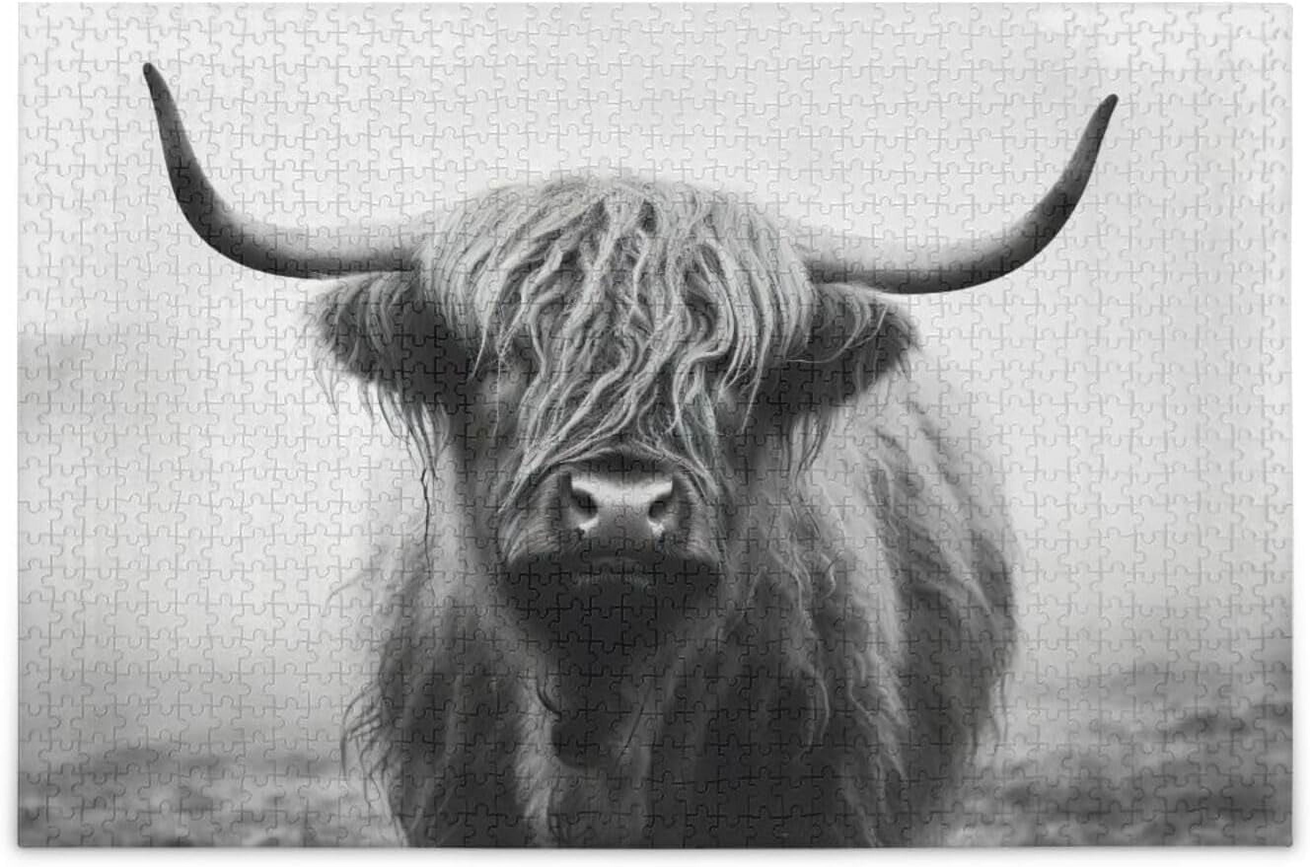 FREEAMG Puzzle- Highland Cow Jigsaw Puzzles,1000 Piece Puzzles for ...