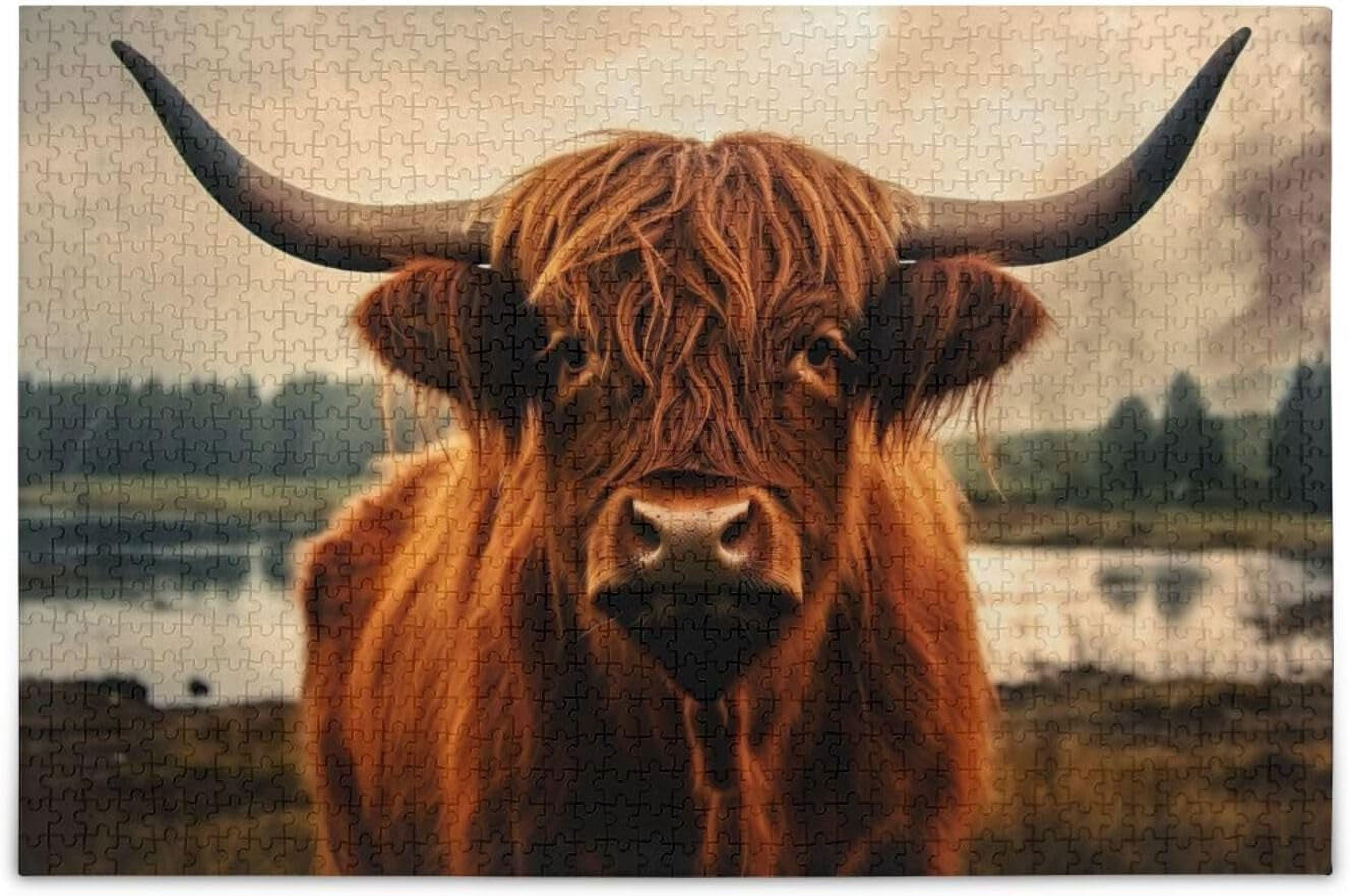 FREEAMG Puzzle- Highland Cow Jigsaw Puzzles, 500 Piece Puzzles for ...