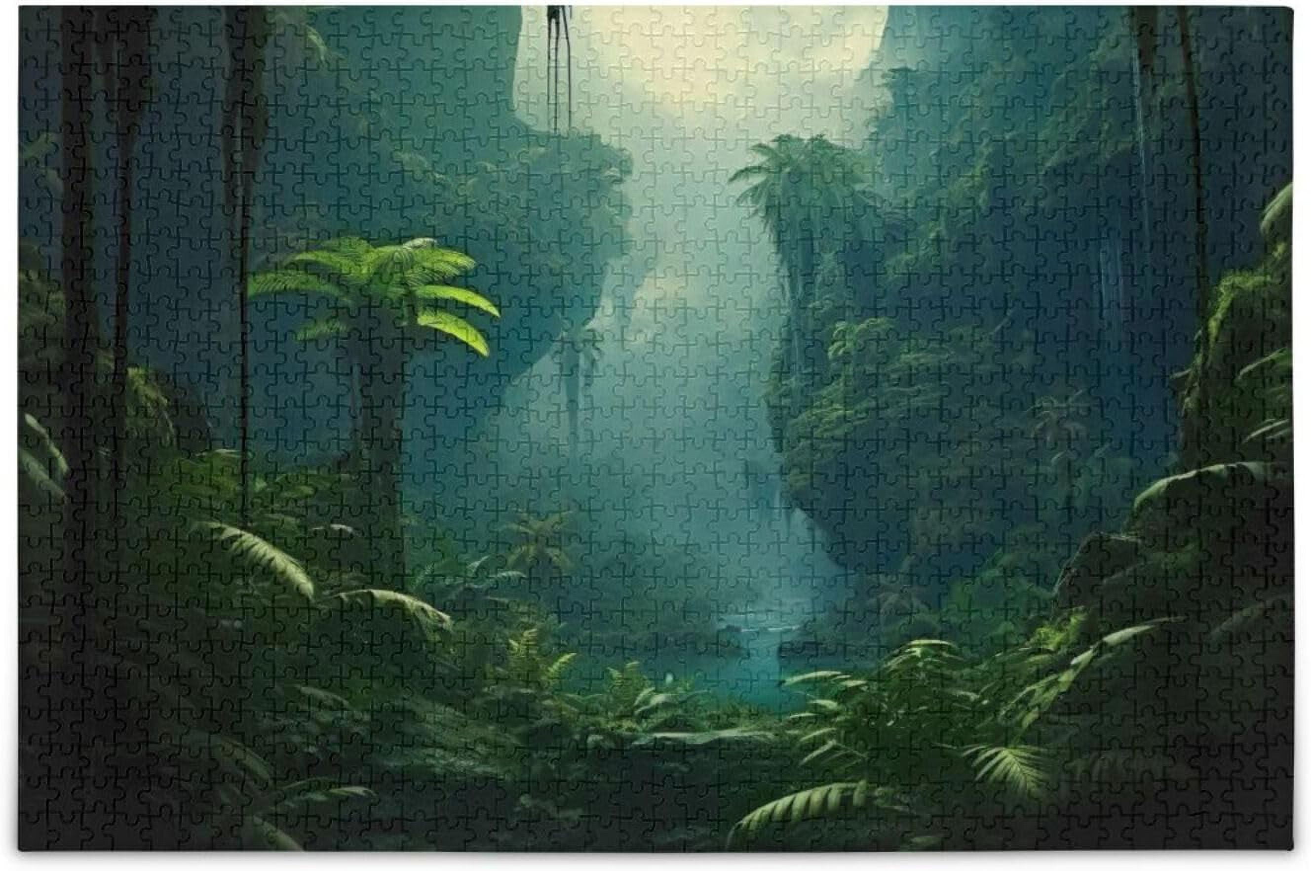 FREEAMG Puzzle- Lush Tropical Forest Jigsaw Puzzles,1000 Piece Puzzles ...