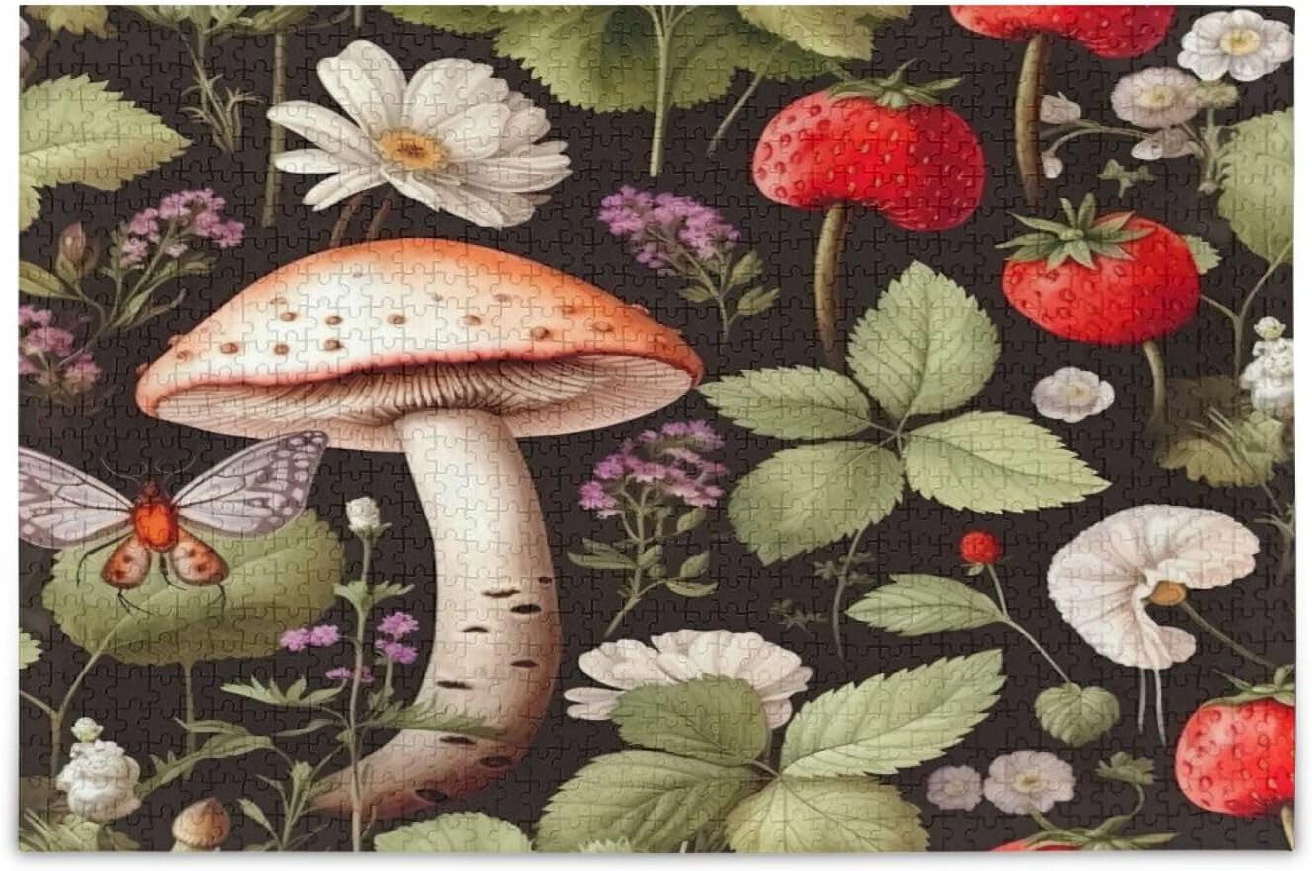 FREEAMG Puzzle- Mushroom Strawberry Jigsaw Puzzles, 500 Piece Puzzles ...