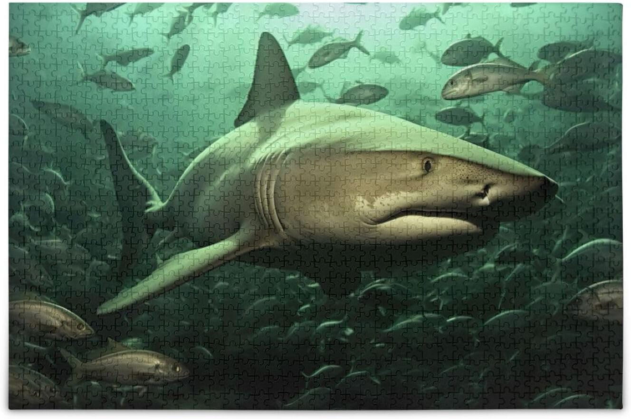 FREEAMG Puzzle- Sharks Groups Jigsaw Puzzles,1000 Piece Puzzles for Family - Fun Intellectual ...