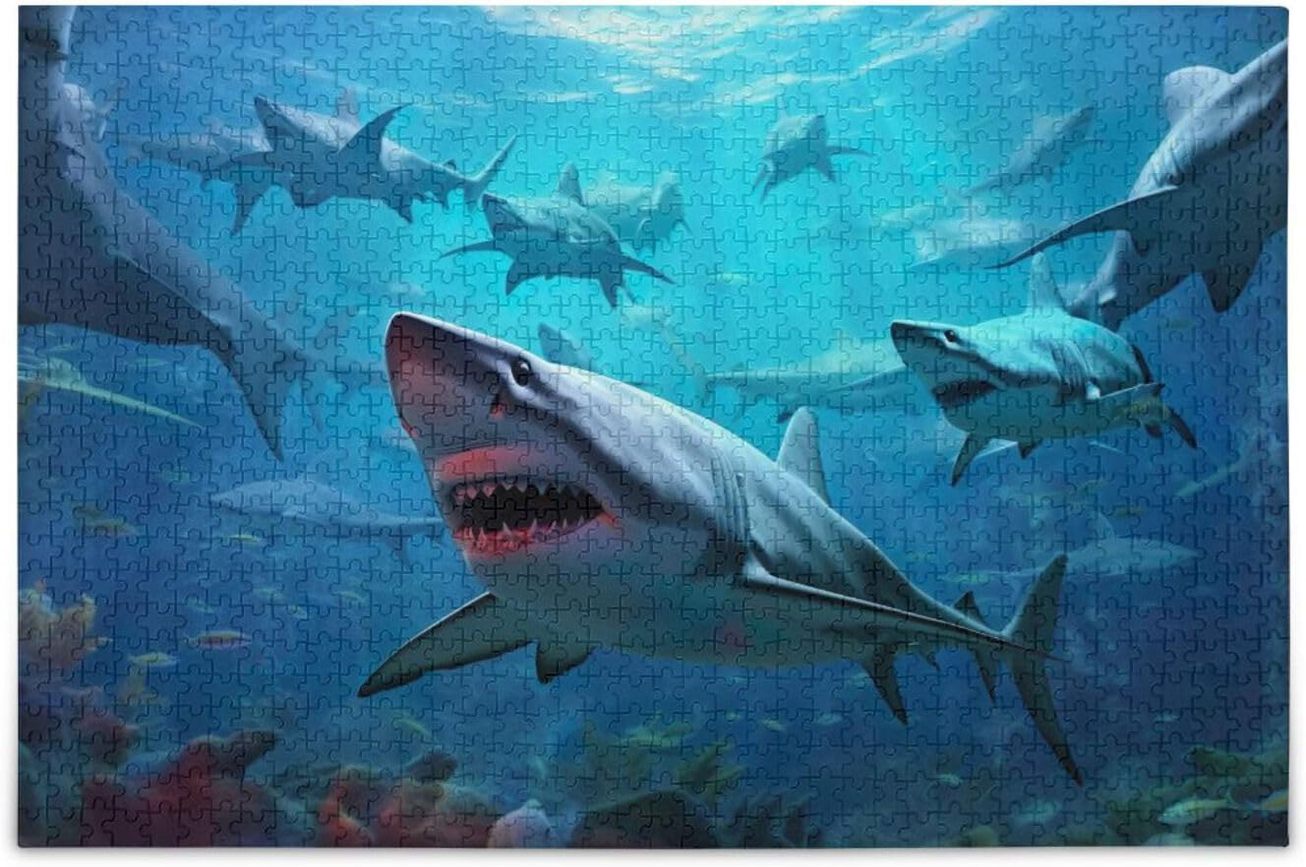 FREEAMG Puzzle- Sharks Groups Jigsaw Puzzles, 500 Piece Puzzles for ...