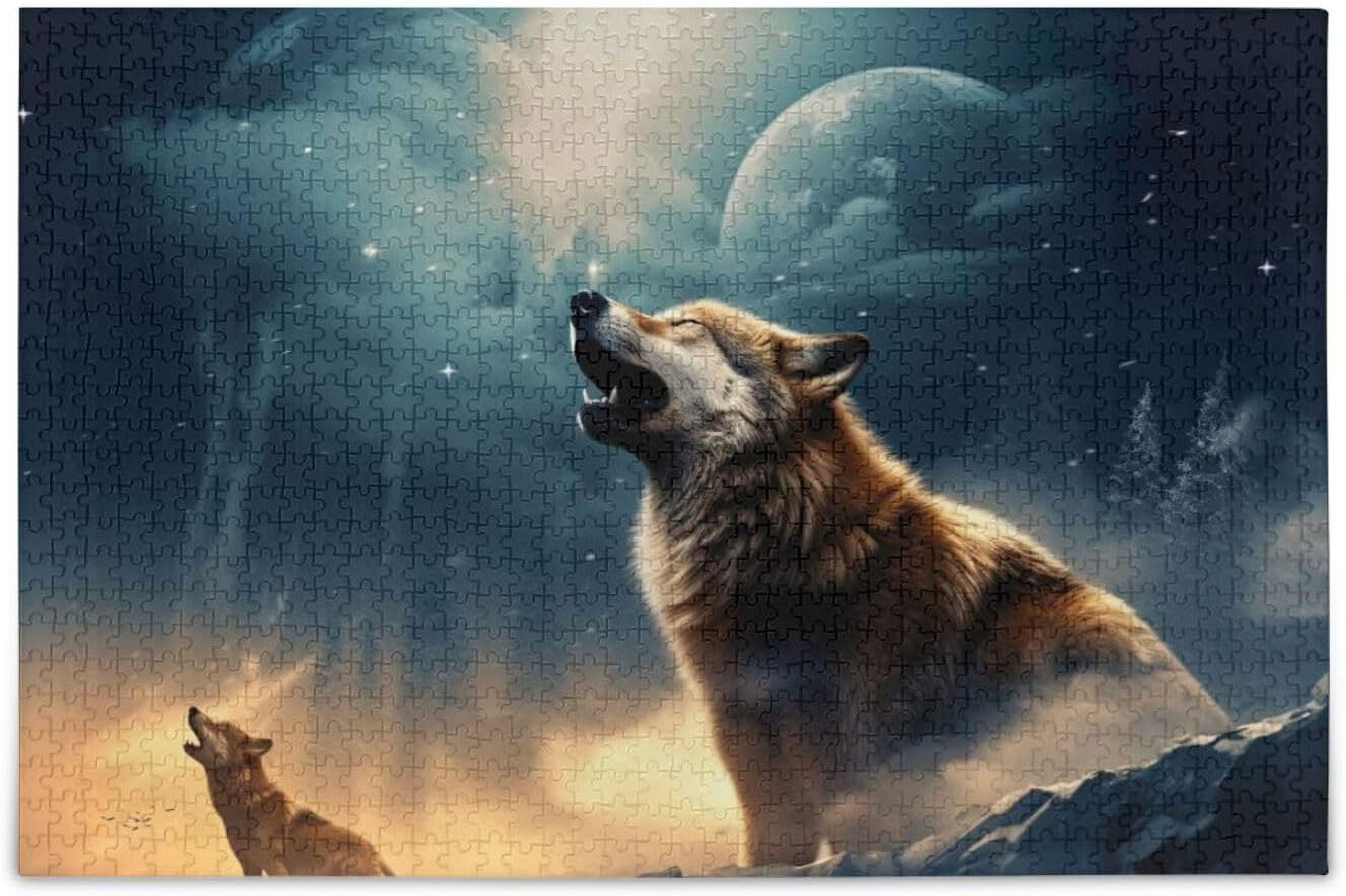 FREEAMG Puzzle- Wolf Jigsaw Puzzles, 500 Piece Puzzles for Family - Fun ...