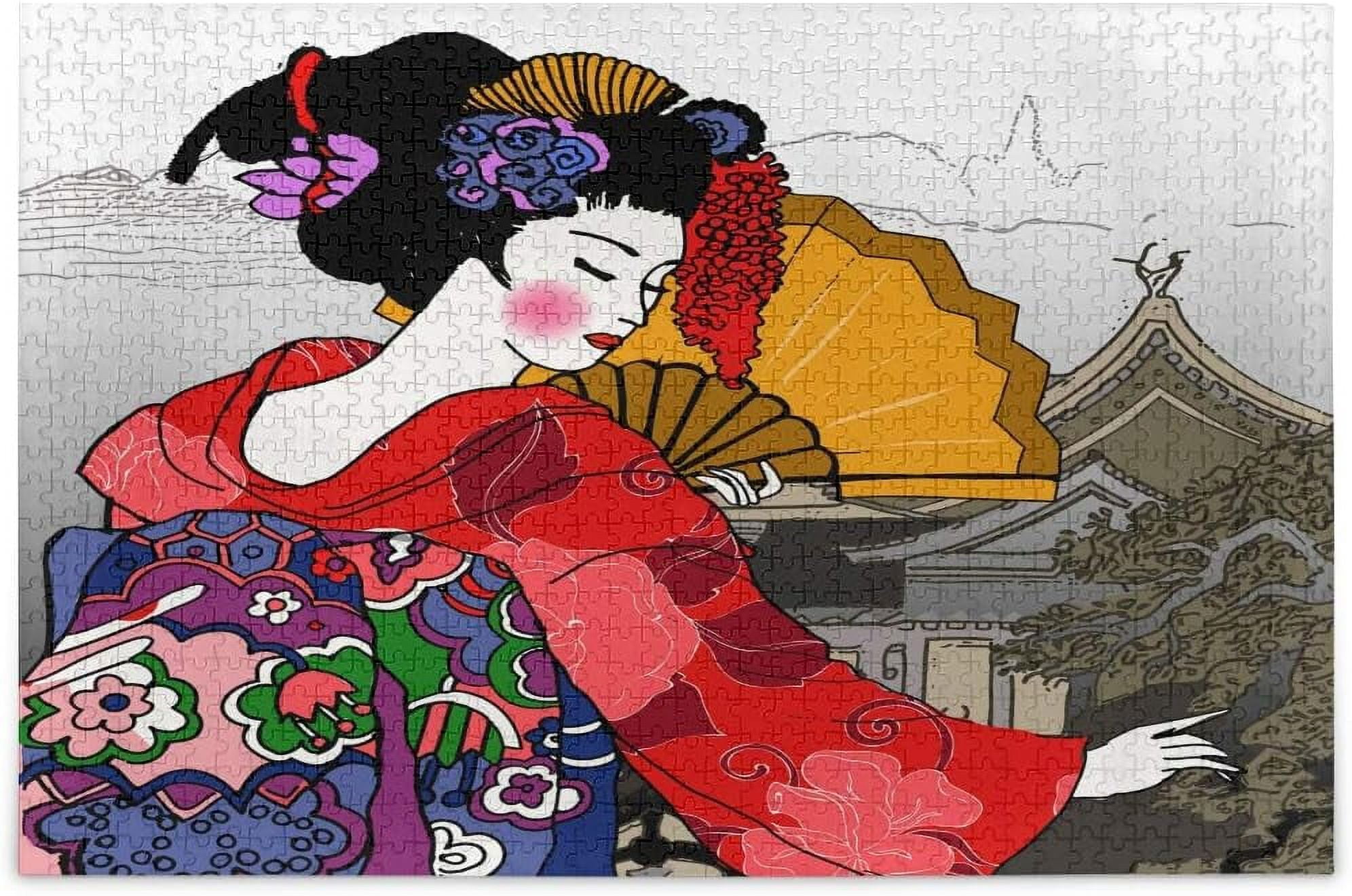 FREEAMG Puzzles for Adults 1000 Piece Beautiful Japanese Geisha Jigsaw ...