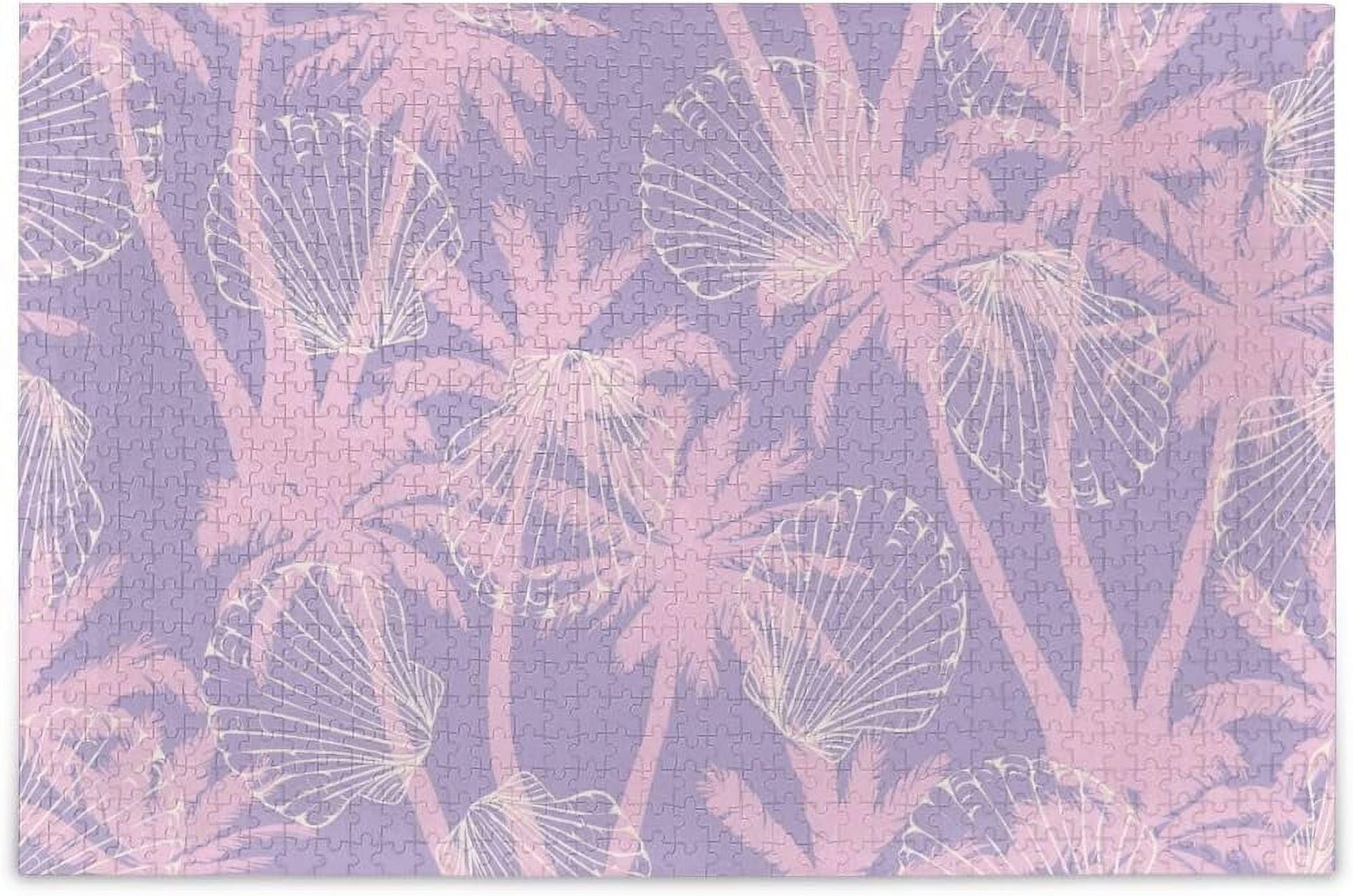 FREEAMG Puzzles for Adults 1000 Piece Marine Seashells Pink Plam Trees ...