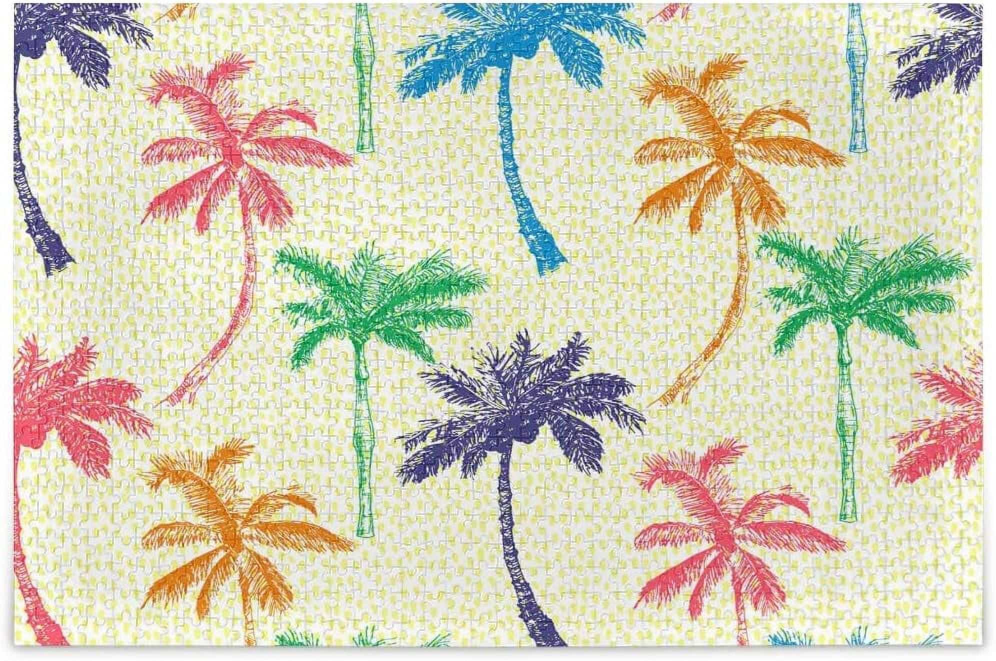FREEAMG Puzzles for Adults 1000 Piece Summer Colorful Palm Tree Jigsaw ...