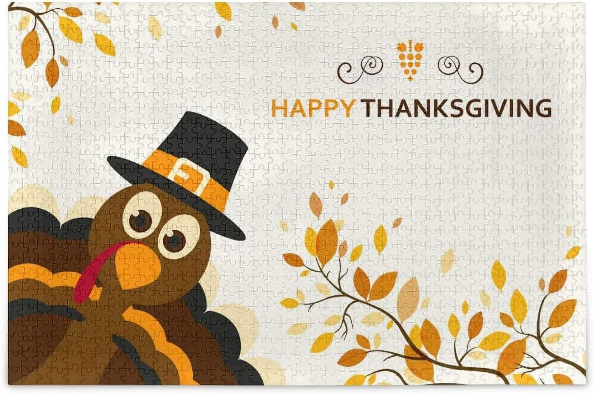 FREEAMG Puzzles for Adults 1000 Piece Thanksgiving Cartoon Turkey ...