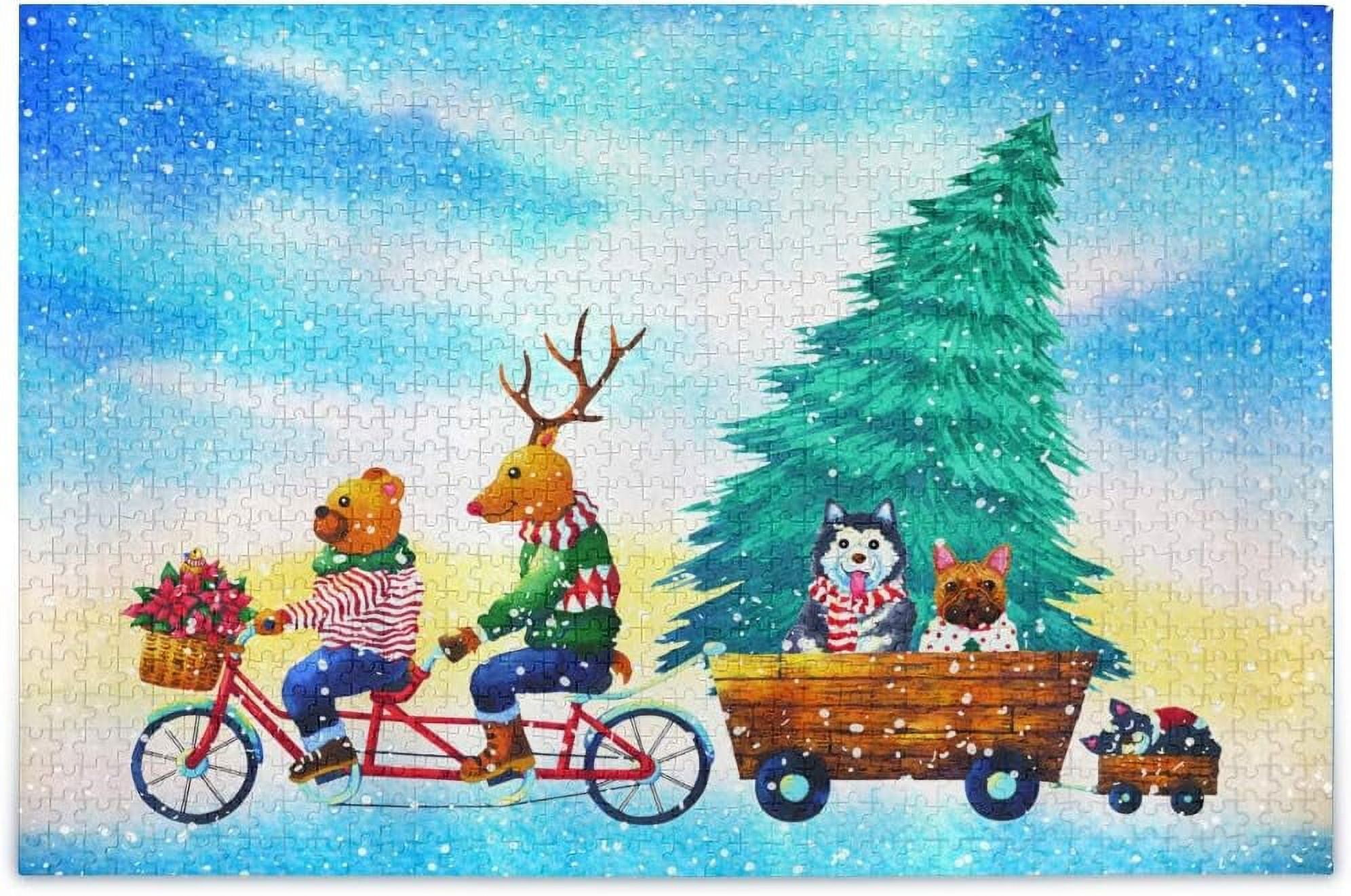 FREEAMG Puzzles for Adults 1000 Piece Watercolor Galaxy Christmas ...