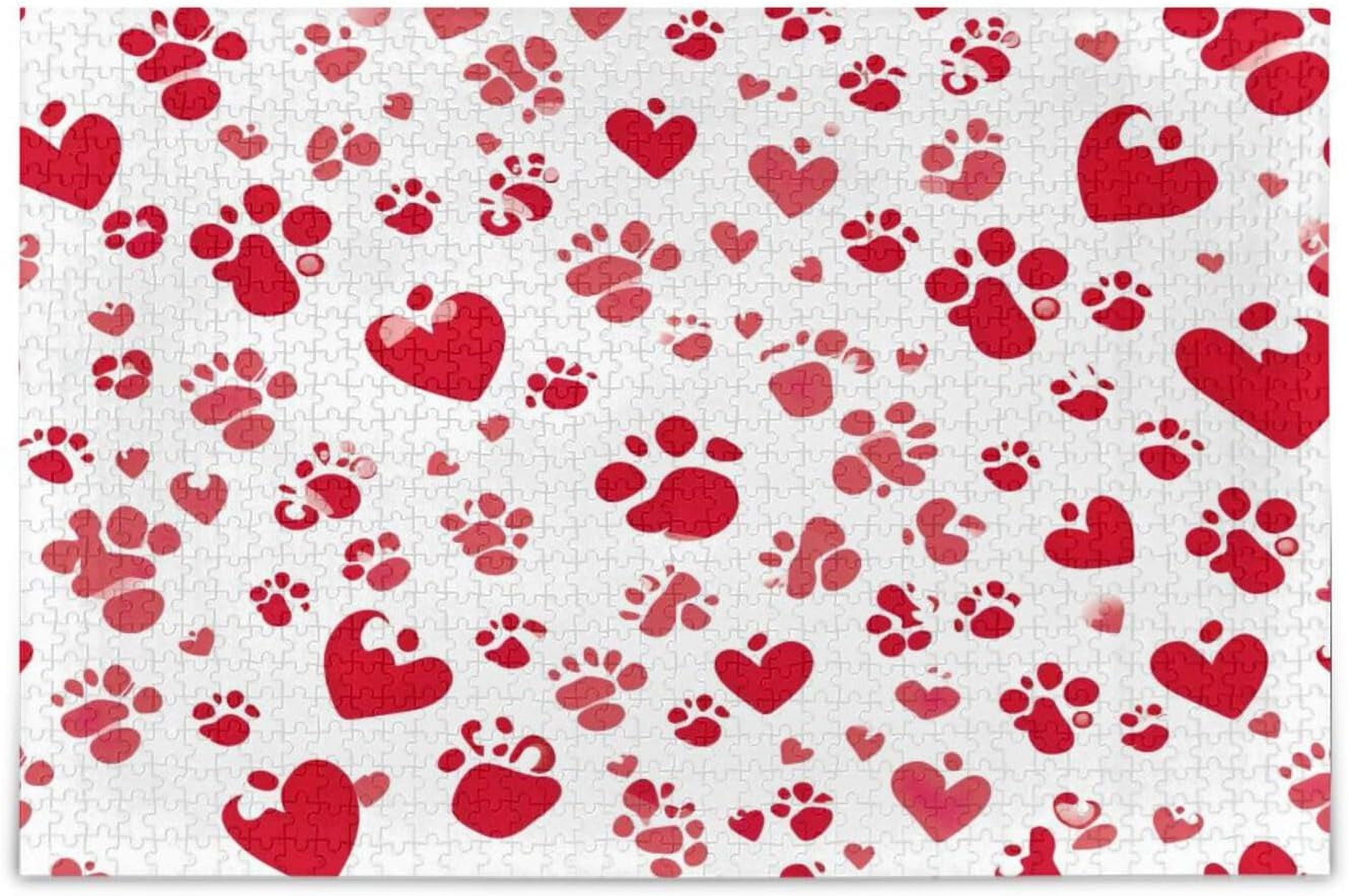 FREEAMG Puzzles for Adults 1000 Pieces - Red Dog Paws Jigsaw Puzzle ...