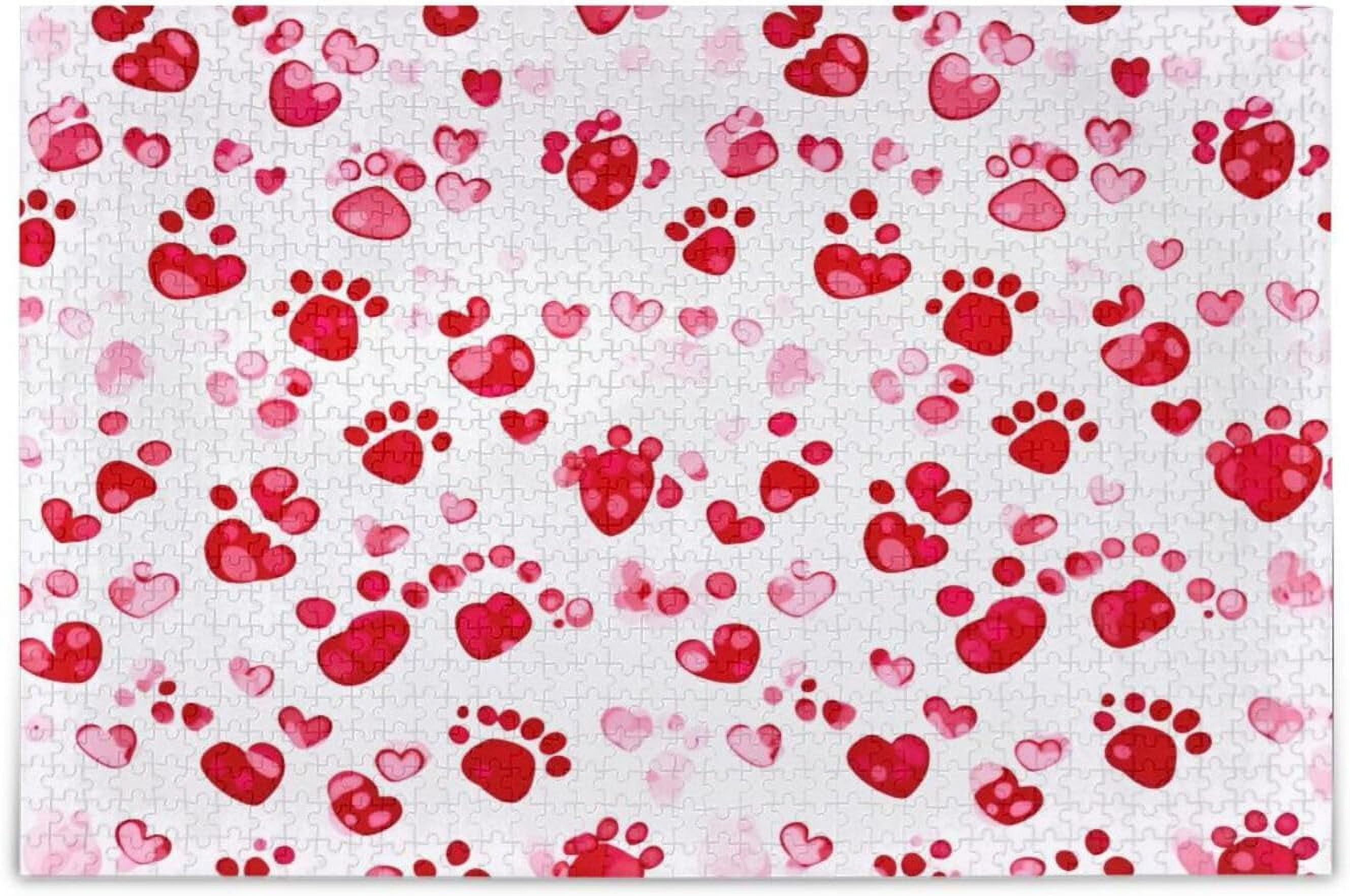 FREEAMG Puzzles for Adults 1000 Pieces - Red Dog Paws Jigsaw Puzzle ...