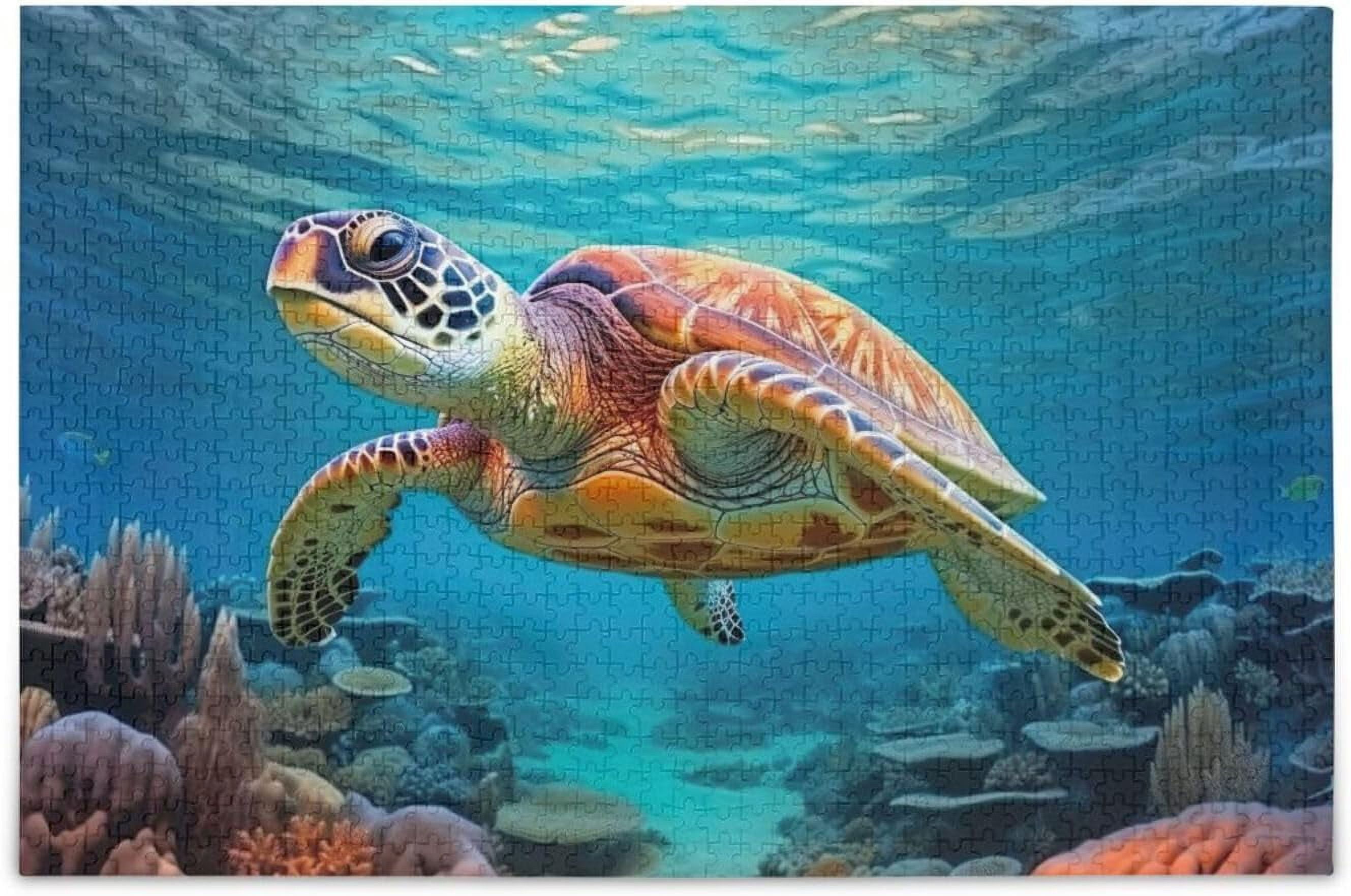 FREEAMG Puzzles for Adults 1000 Pieces - Sea Turtle Jigsaw Puzzle ...