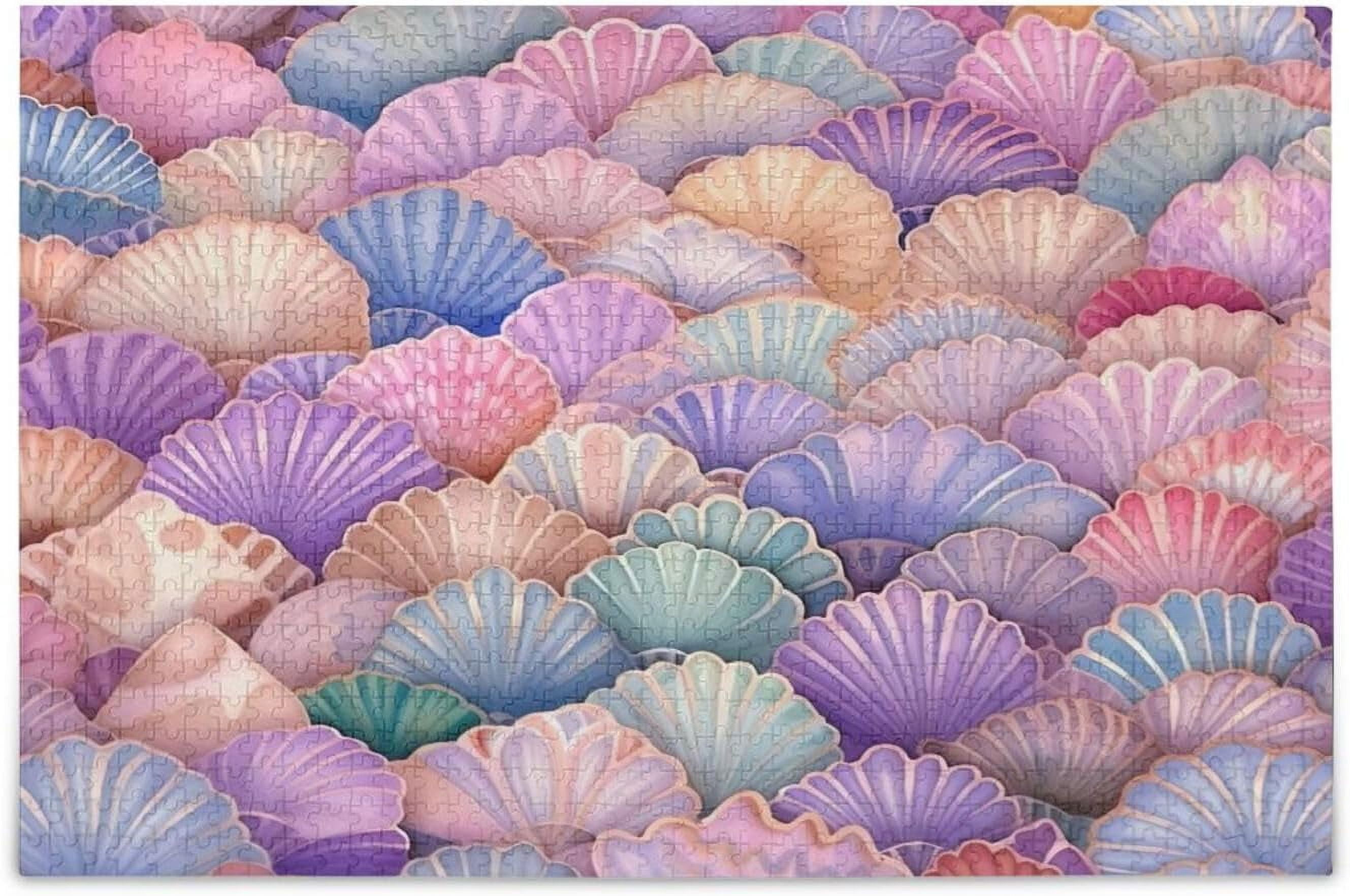 FREEAMG Puzzles for Adults 500 Pieces - Colorful Shells Jigsaw Puzzle ...
