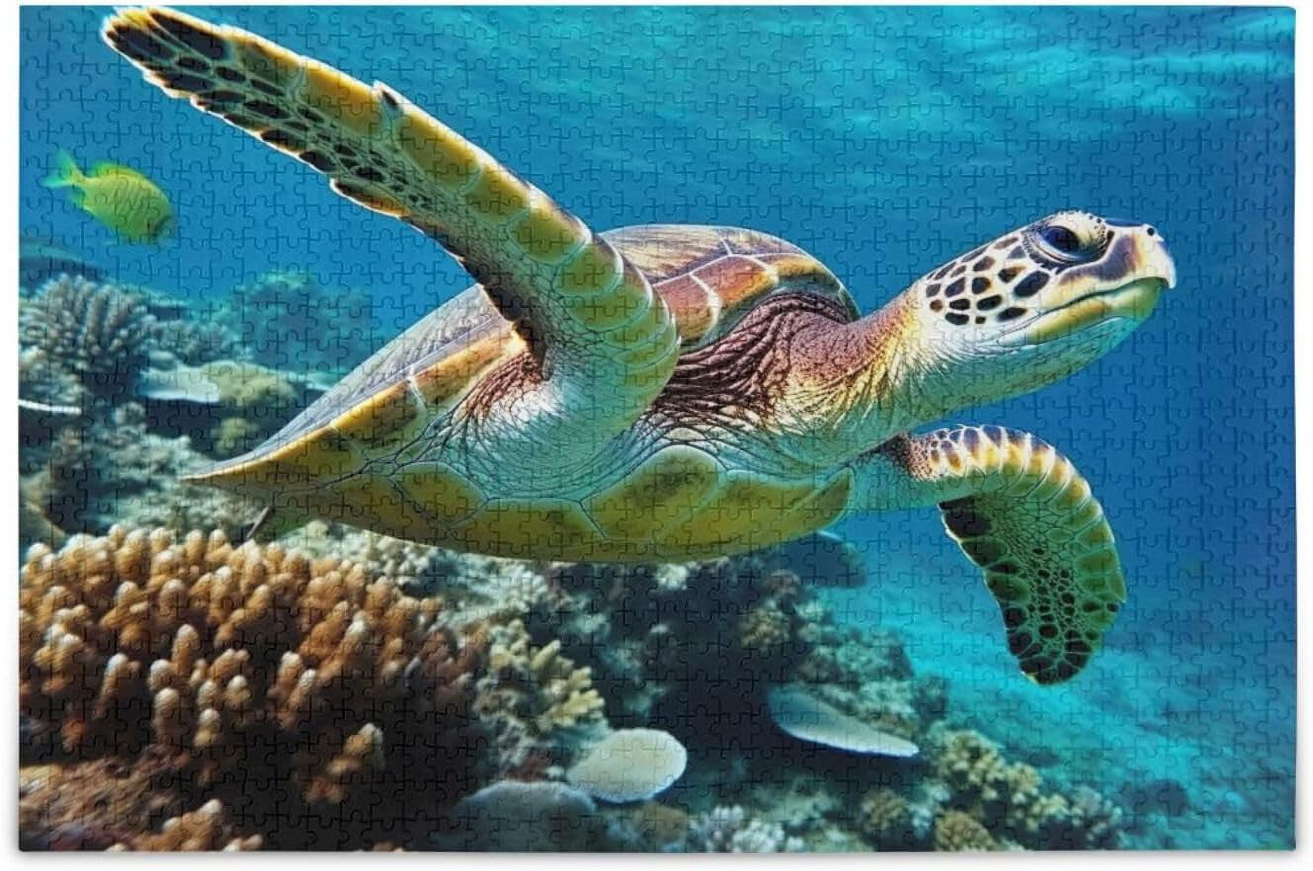 FREEAMG Puzzles for Adults 500 Pieces - Sea Turtle Jigsaw Puzzle Family ...