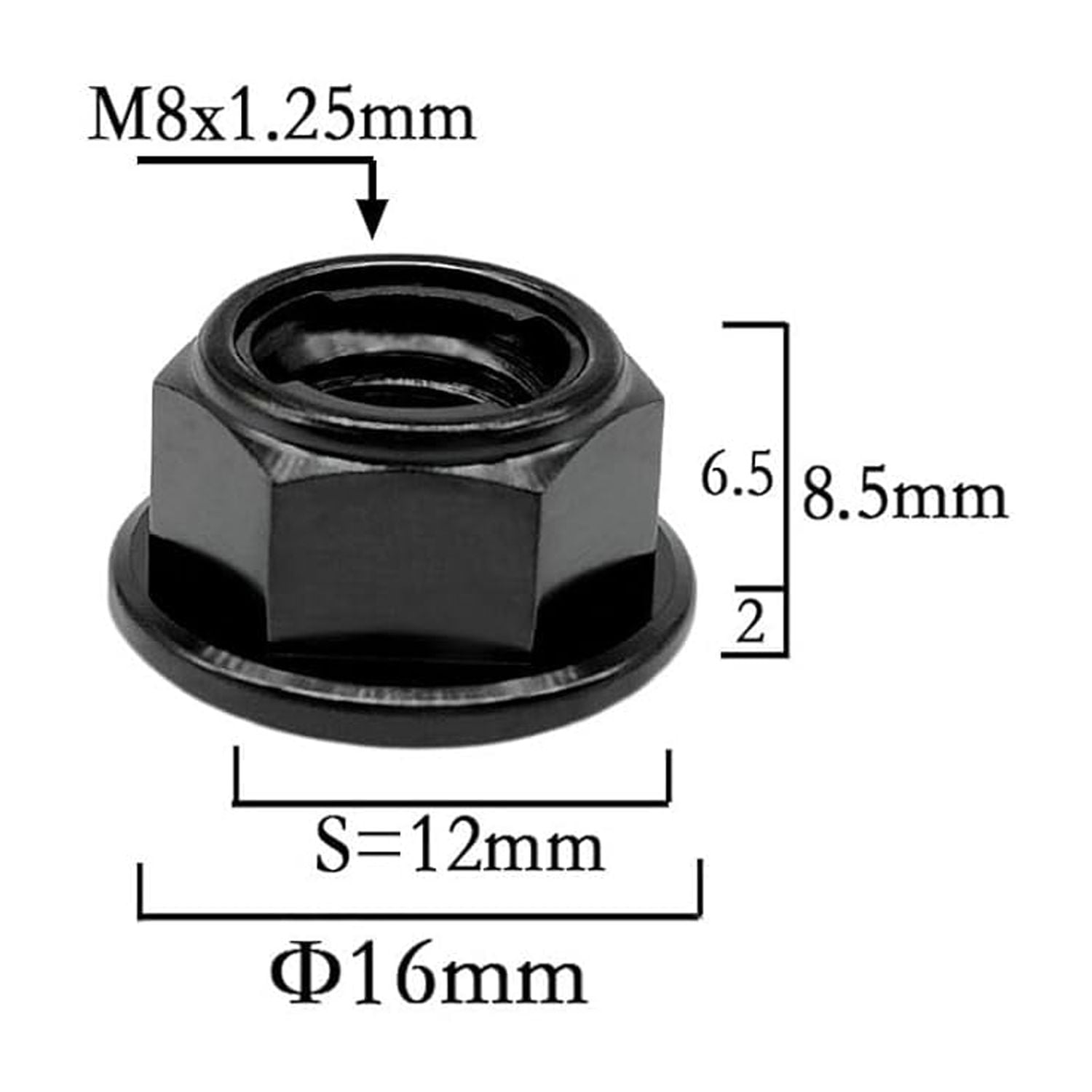 FREEAMG RISON Full Metal M6 Sprocket Lock Nut, 6AL4V Flange Nut, Pack ...