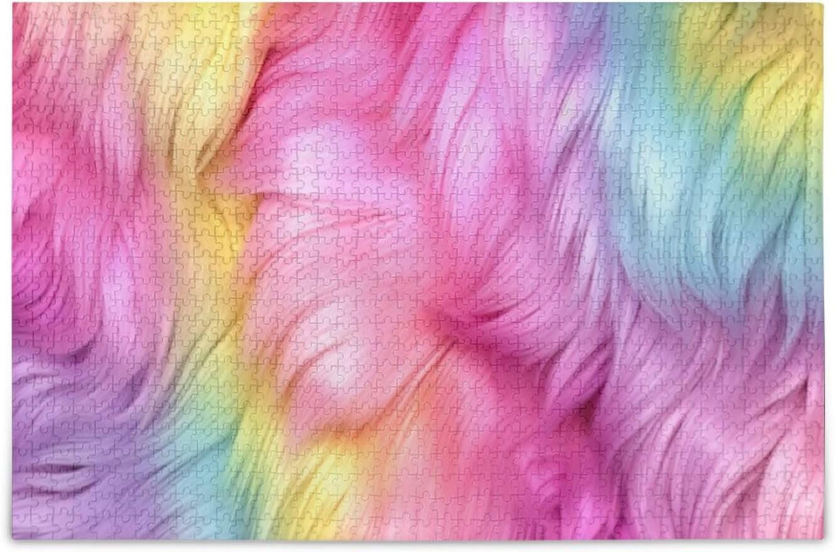 FREEAMG Rainbow Furry Texture Puzzle 1000 Pieces - Wooden Jigsaw ...