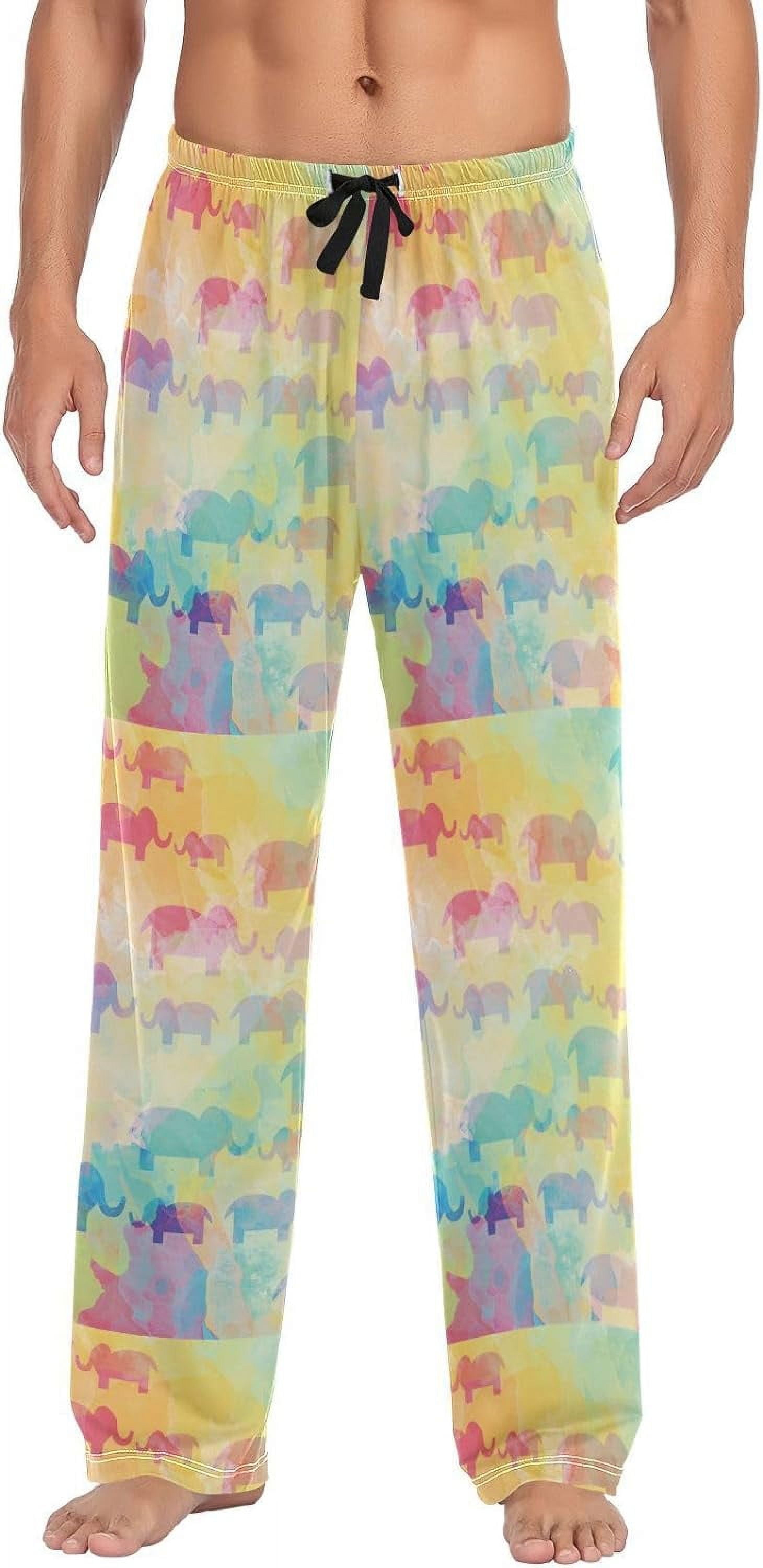 FREEAMG Rainbow Gradient Elephant Pajama Pants for Men, Men's Separate ...