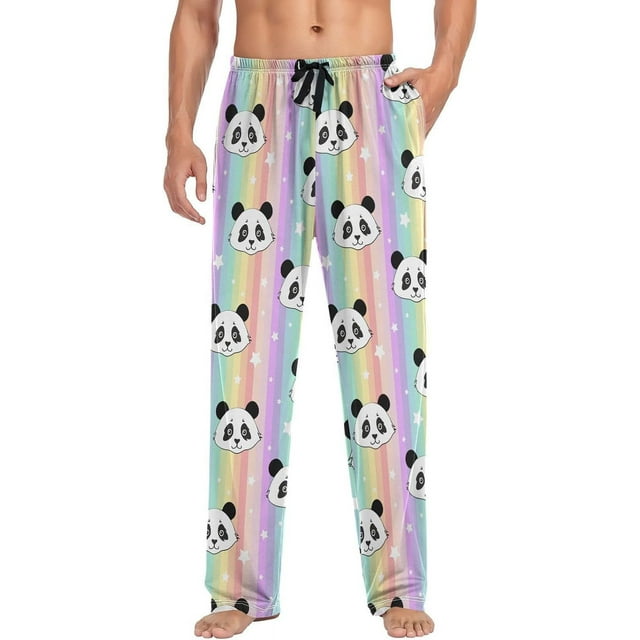FREEAMG Rainbow Panda Pajama Pants for Men, Men's Separate Bottoms ...