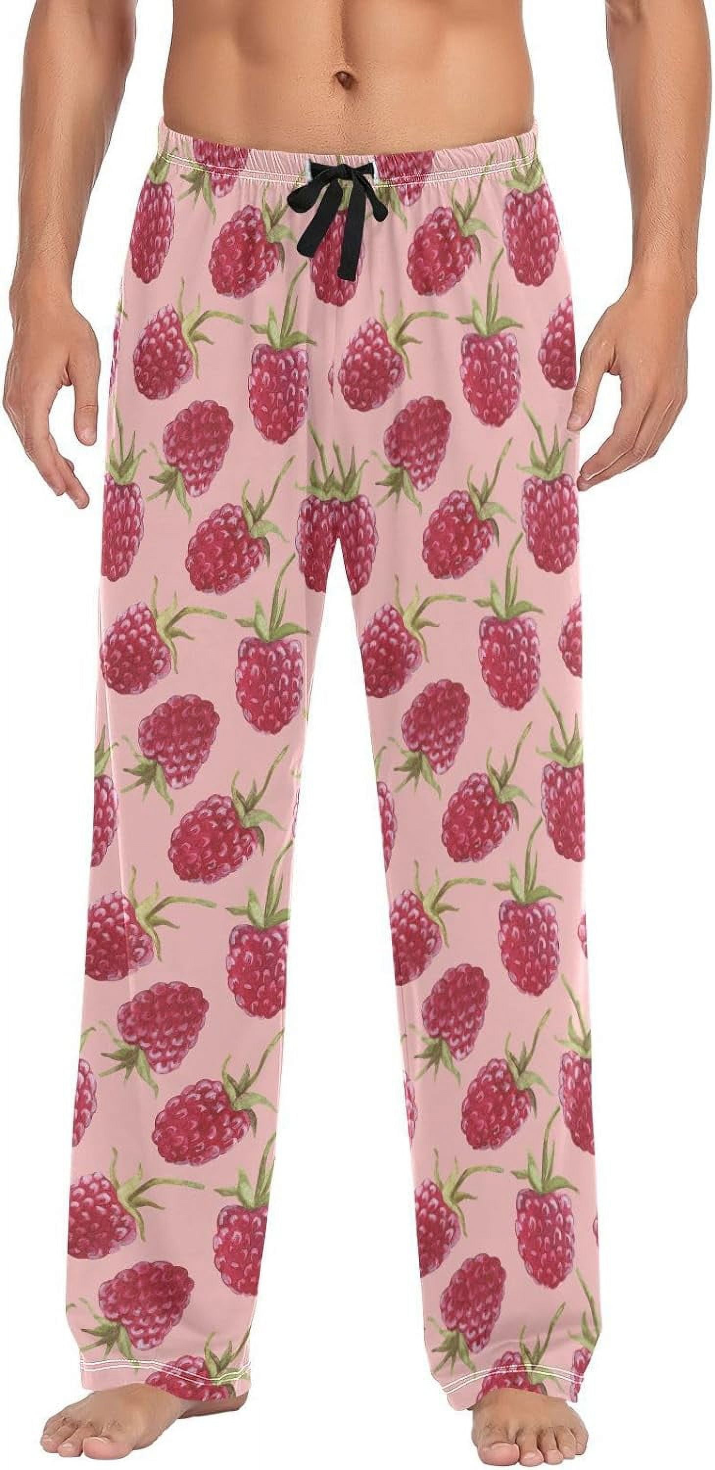 FREEAMG Raspberry Pajama Pants for Men, Men's Separate Bottoms ...