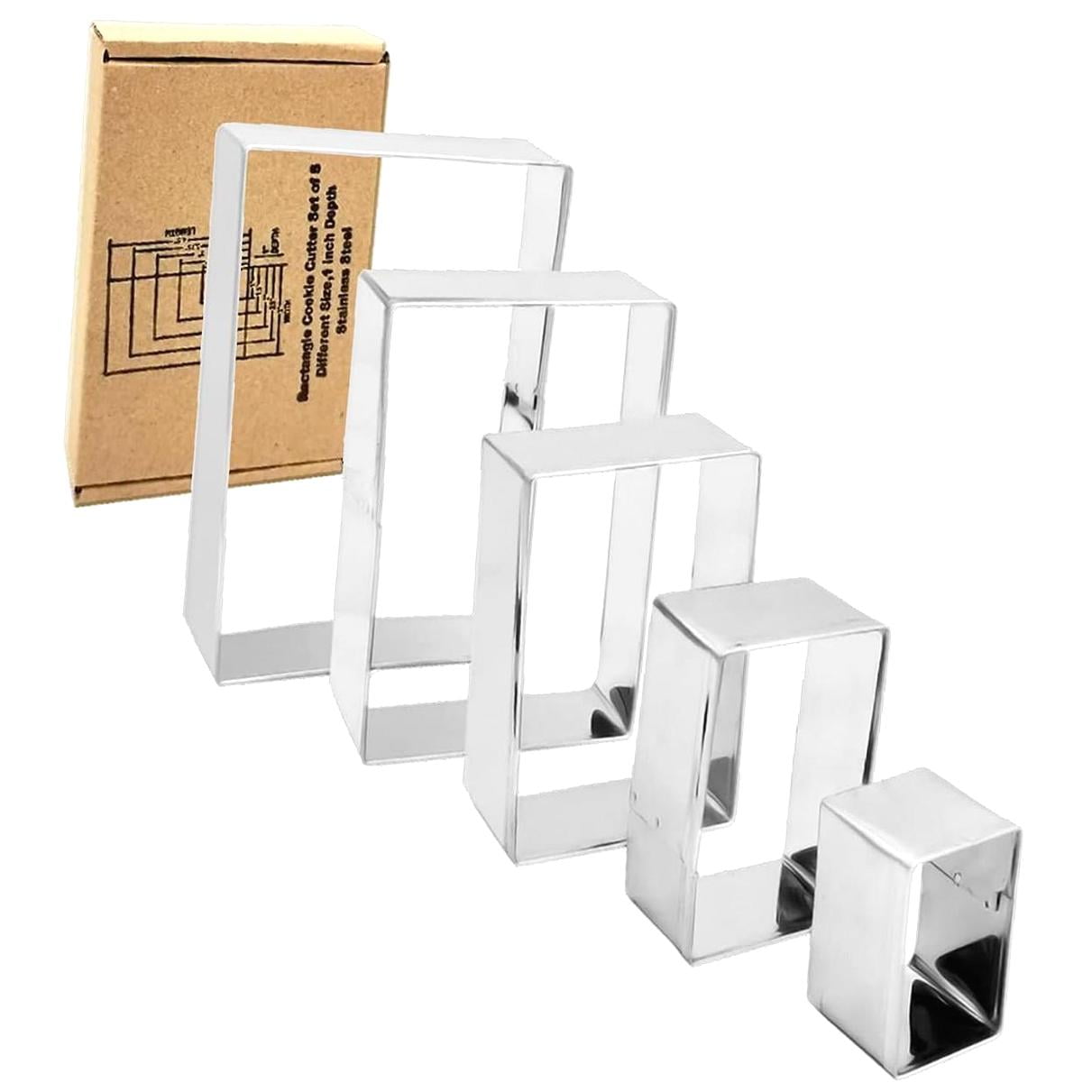 FREEAMG Rectangle Cookie Cutter Set - 5 Pack Stainless Steel ...